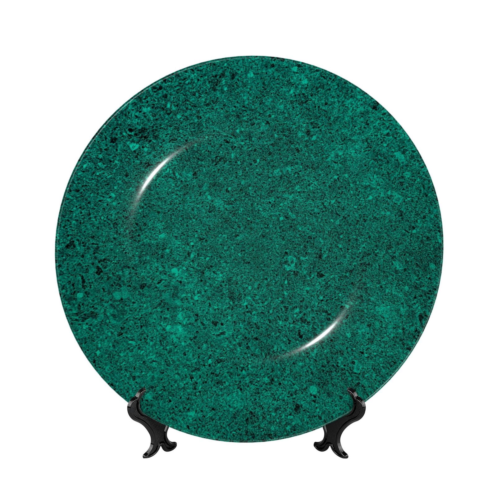 Honeii Teal Marble Print Elegant Bone China Decorative Plate, Porcelain ...