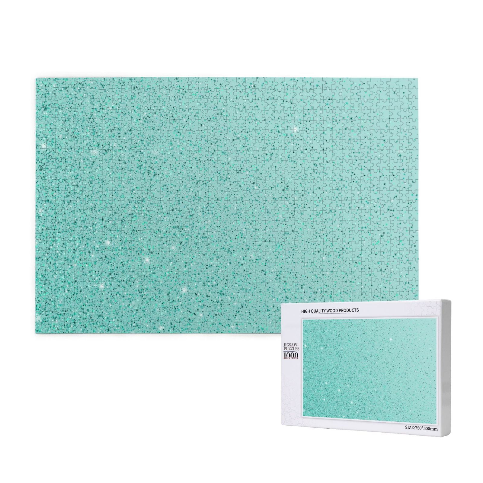 Honeii Teal Turquoise Glitter Pattern 1000 Piece Puzzles for Adults ...