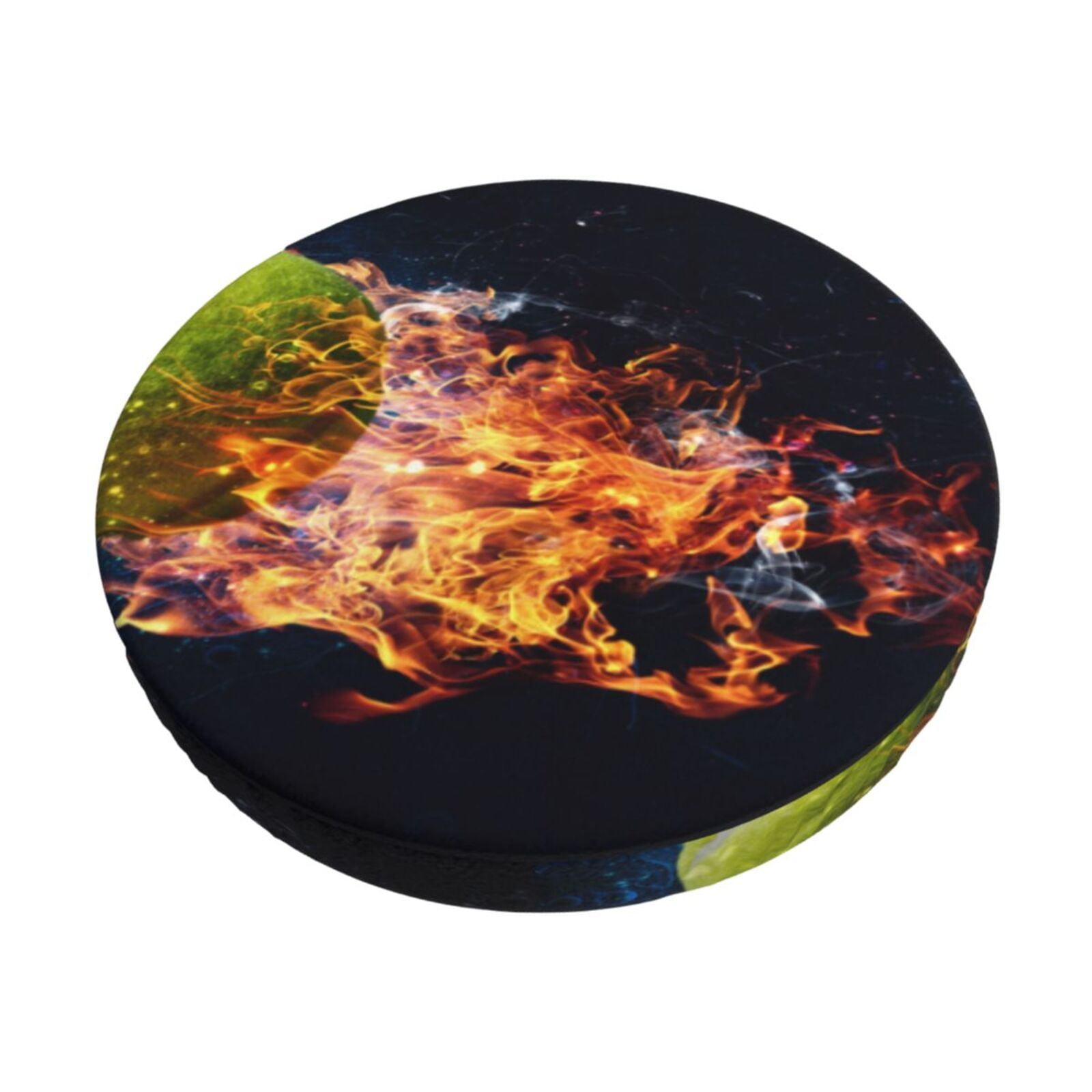 Honeii Tennis Ball In Fire1 Pattern Bar Stool Covers-Round Stools Seat ...