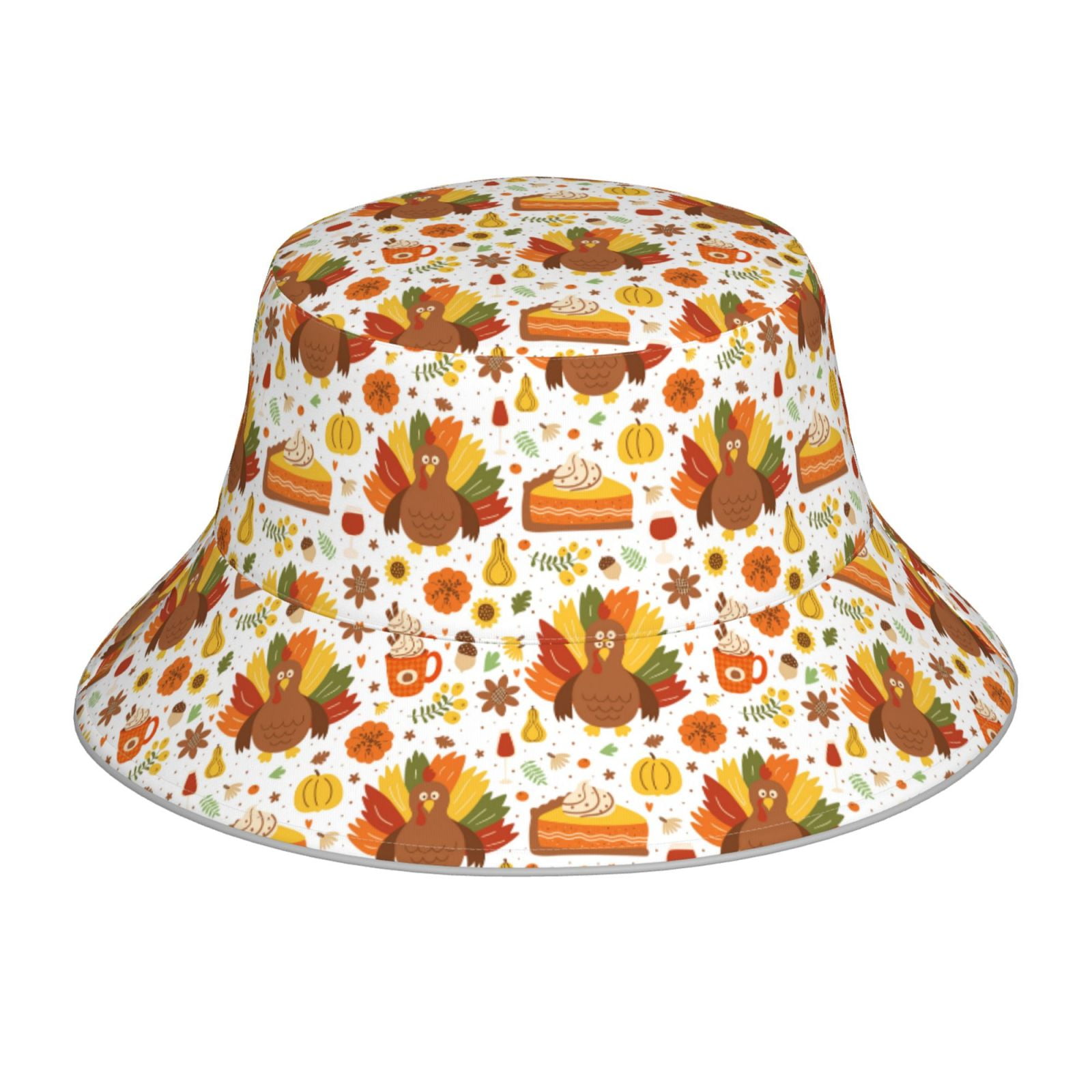 Honeii Thanksgiving With Turkey for Unisex Bucket Hat Waterproof Rain ...