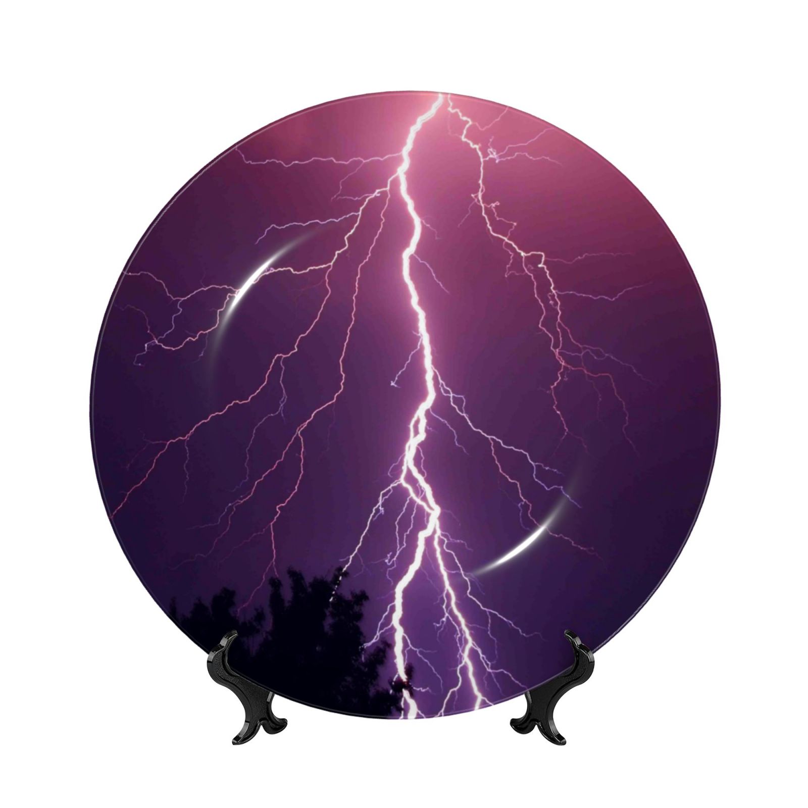 Honeii Thunderstorm Violet Purple Print Elegant Bone China Decorative ...
