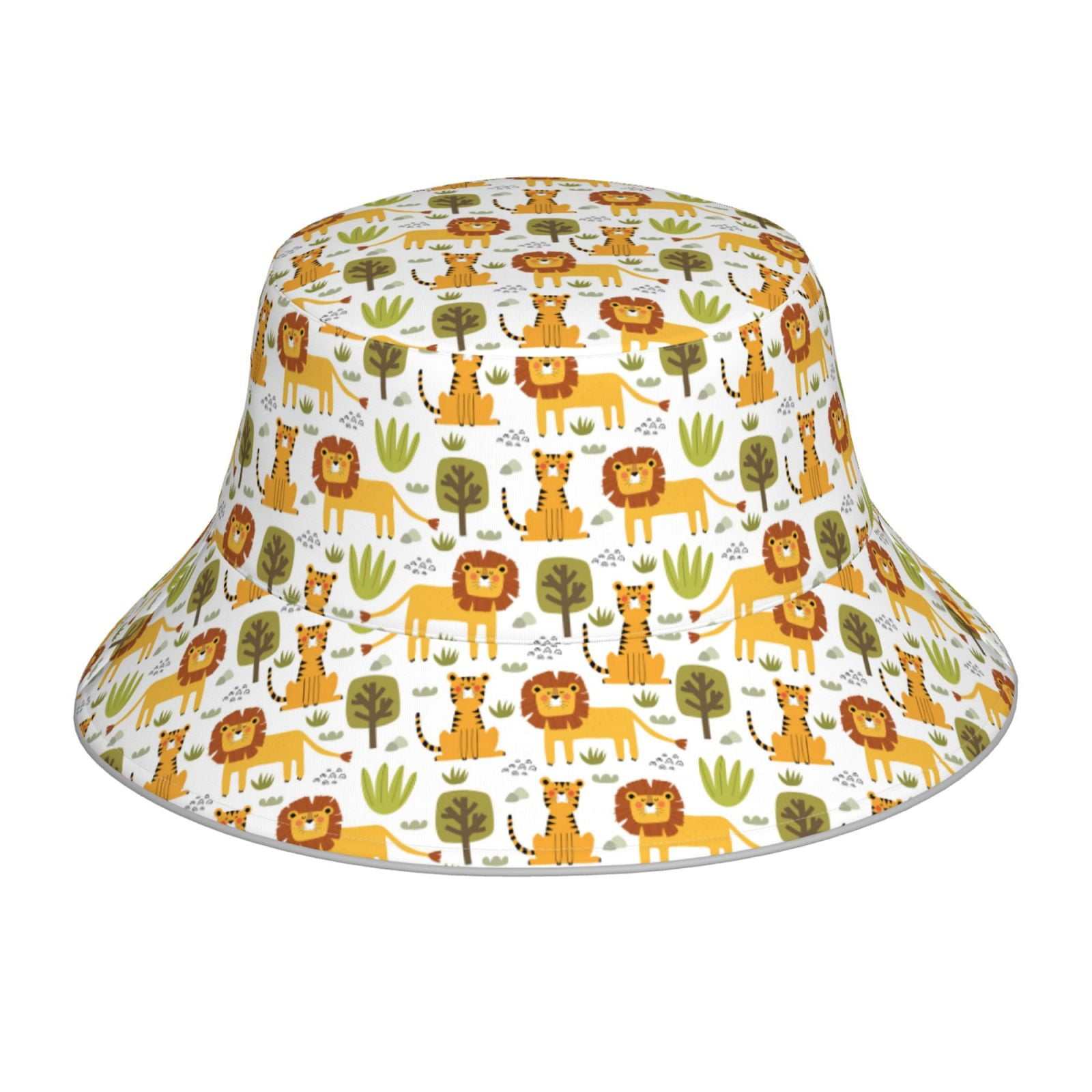 Honeii Tiger Lion for Unisex Bucket Hat Waterproof Rain Hat Reversible ...