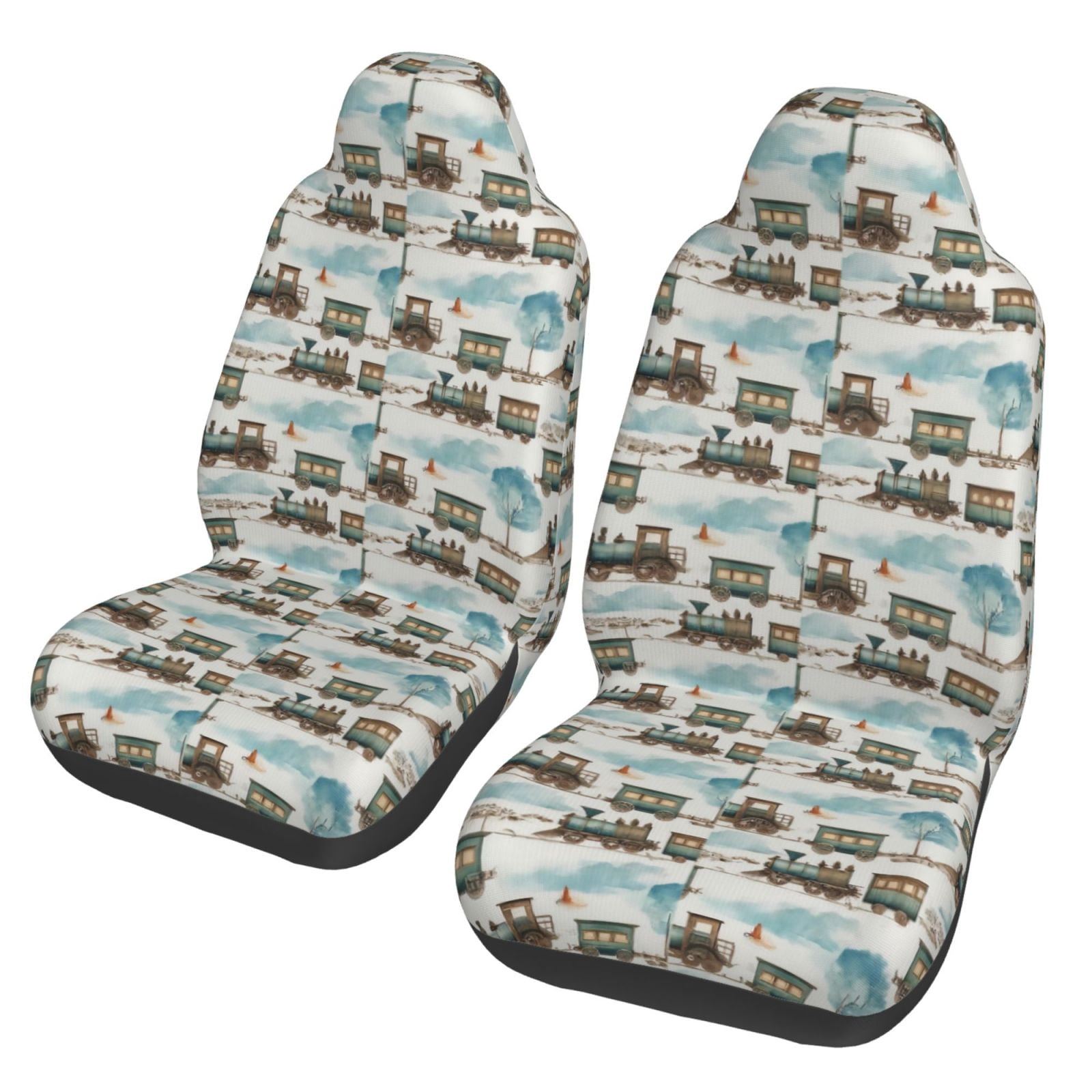 Honeii Transport Train Print Car Seat Covers 2 Pieces, Full Set ...