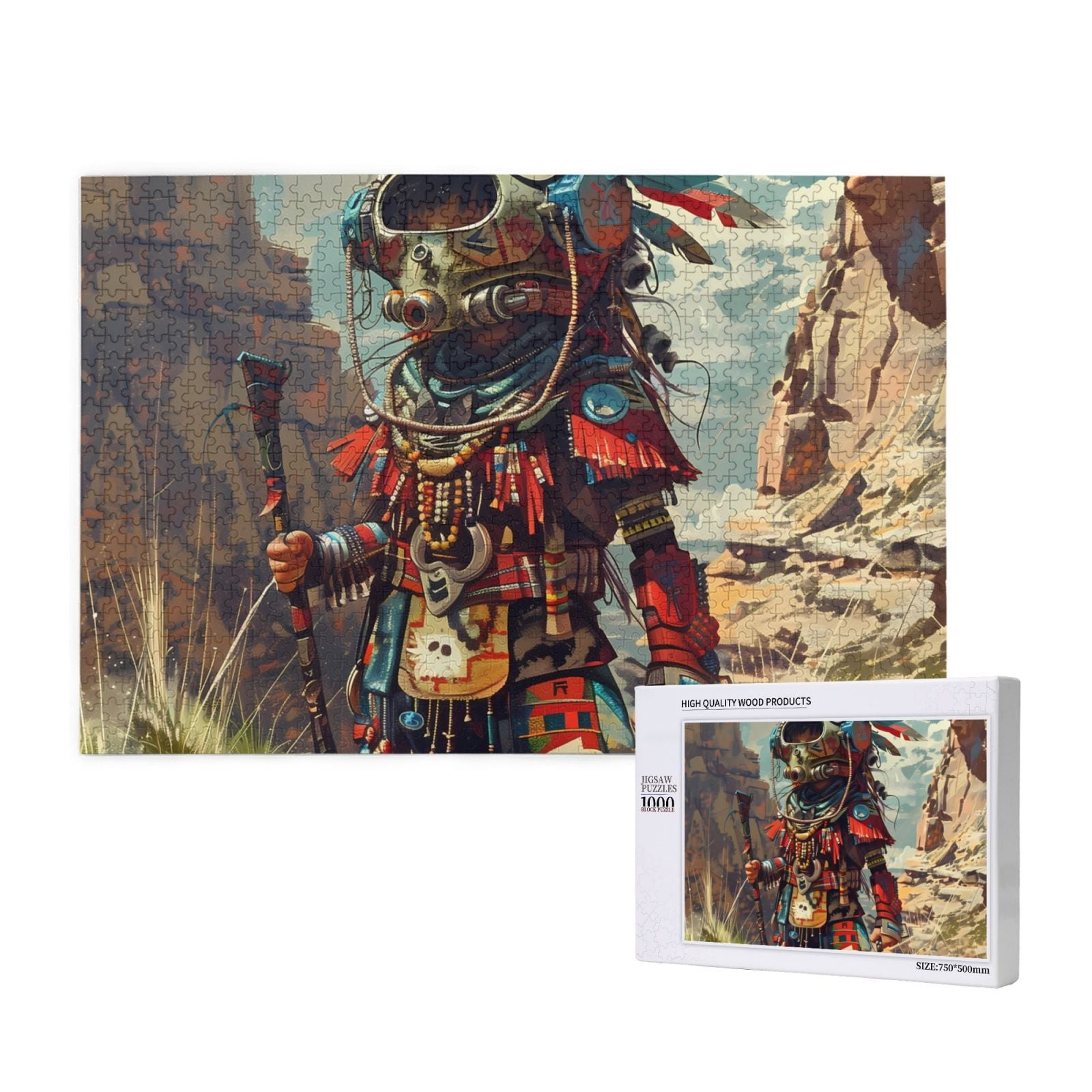 Honeii Tribal Futuristic Warrior Pattern 1000 Piece Puzzles for Adults ...