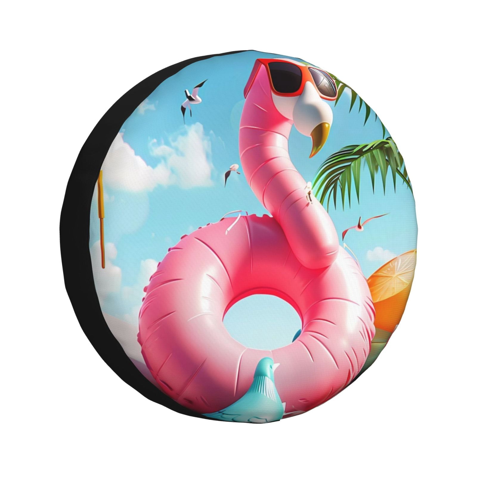 Honeii Tropical Flamingo Pool Float Print Tire Covers, Waterproof Anti ...