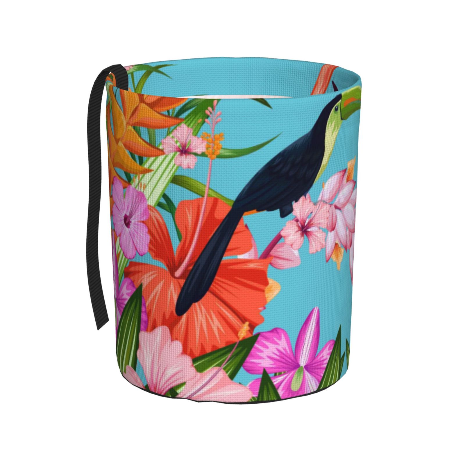 Honeii Tropical Jungle Flamingo Print Waterproof Car Trash Can ...