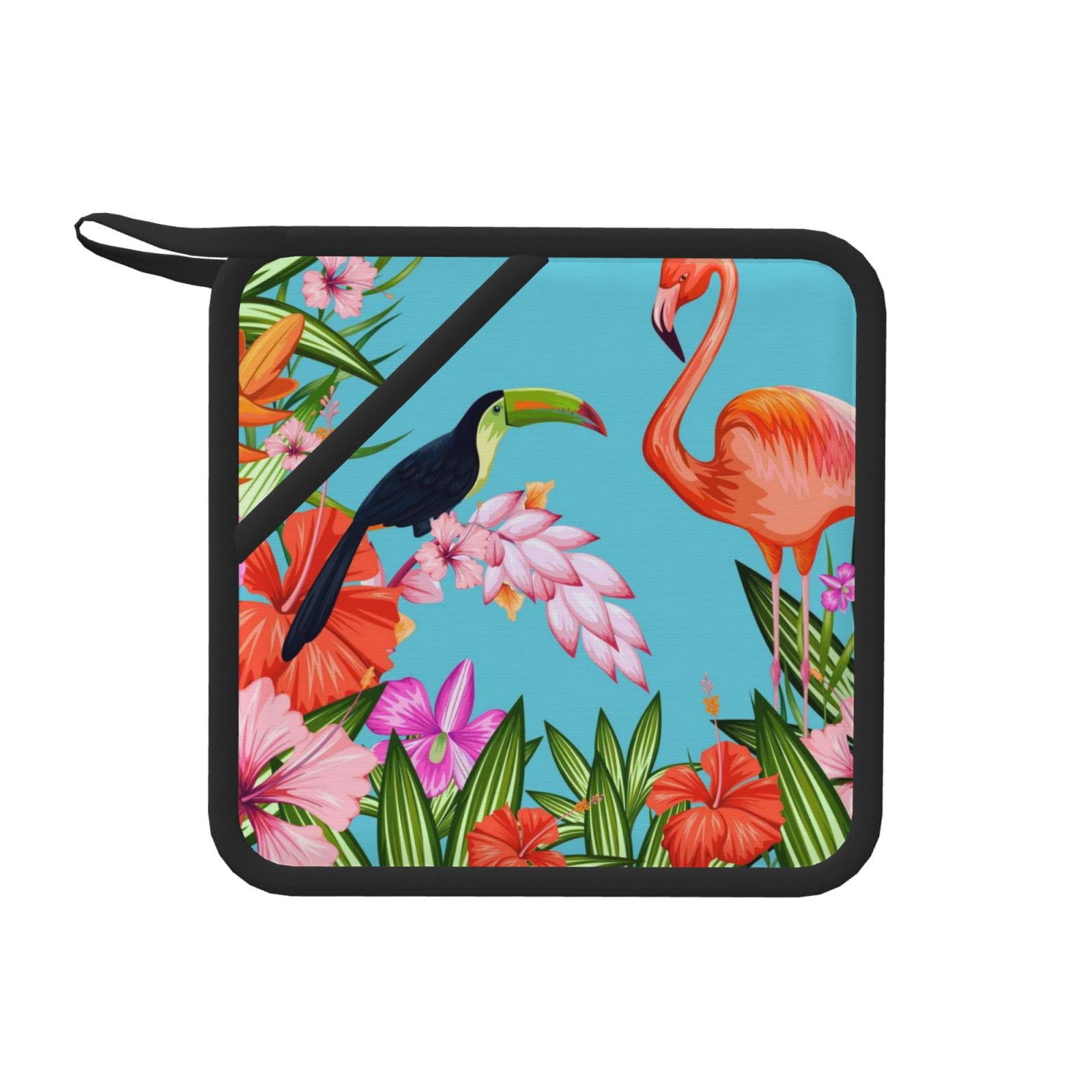 Honeii Tropical Jungle Flamingo for Silicone Trivets for Hot Pots and ...