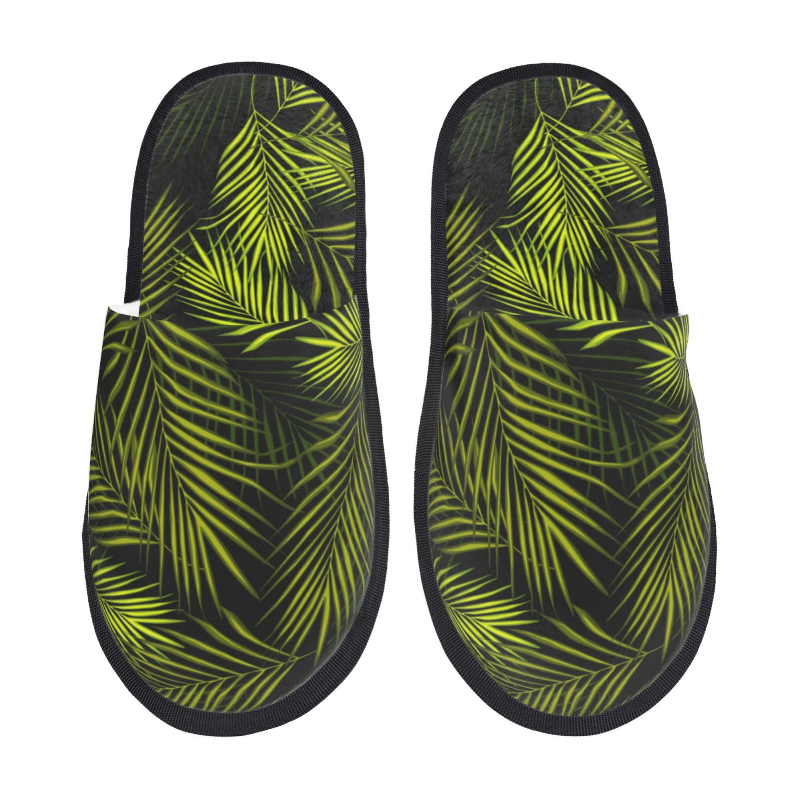 Honeii Tropical Palm Leaves Fern Leaf print Slippers Memory Foam House ...