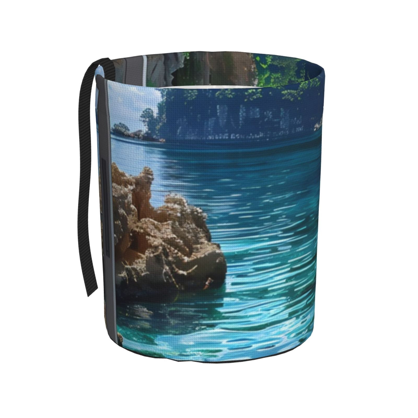 Honeii Tropical Paradise Window View Print Waterproof Car Trash Can ...