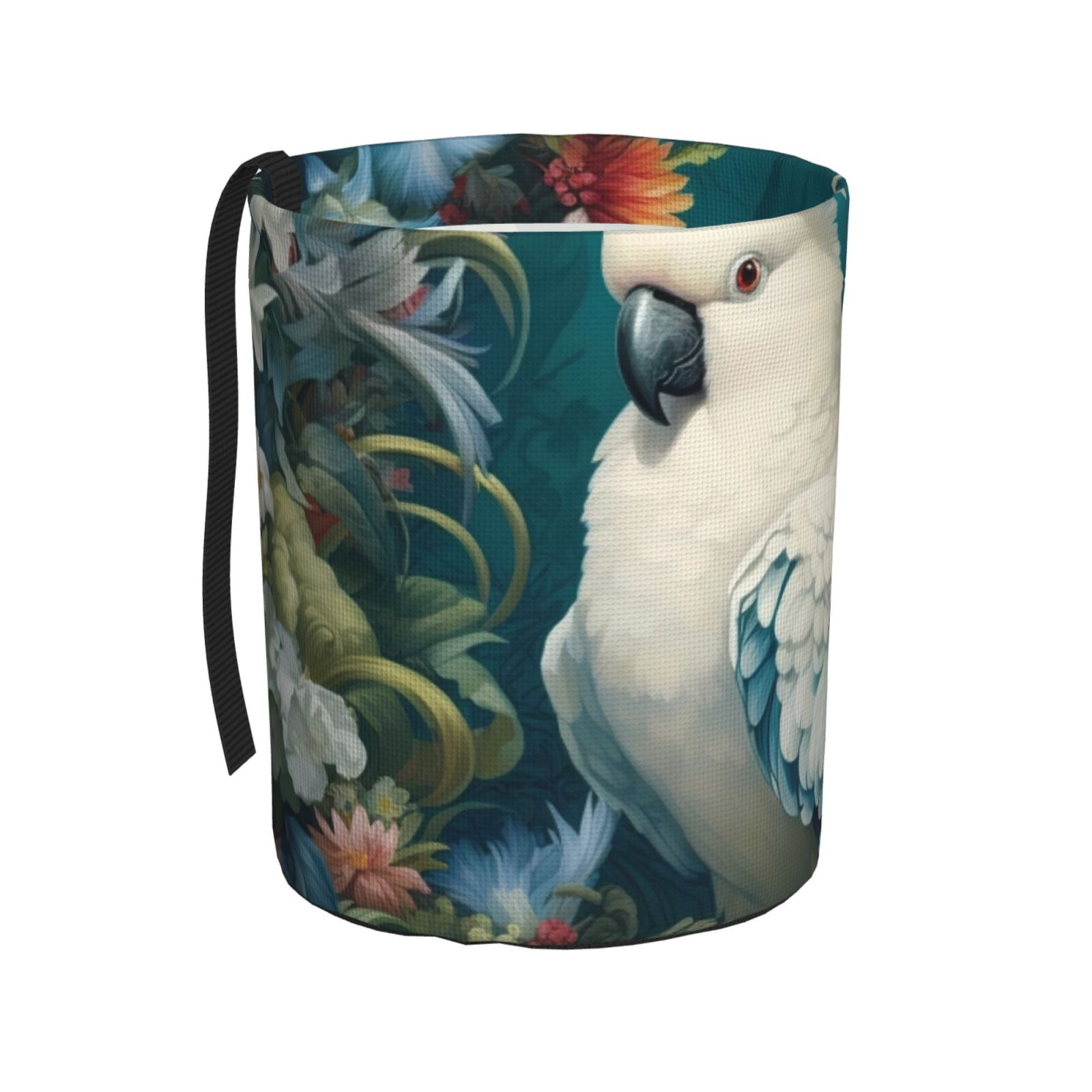 Honeii Tropical Parrot Floral Artwork Print Waterproof Car Trash Can ...