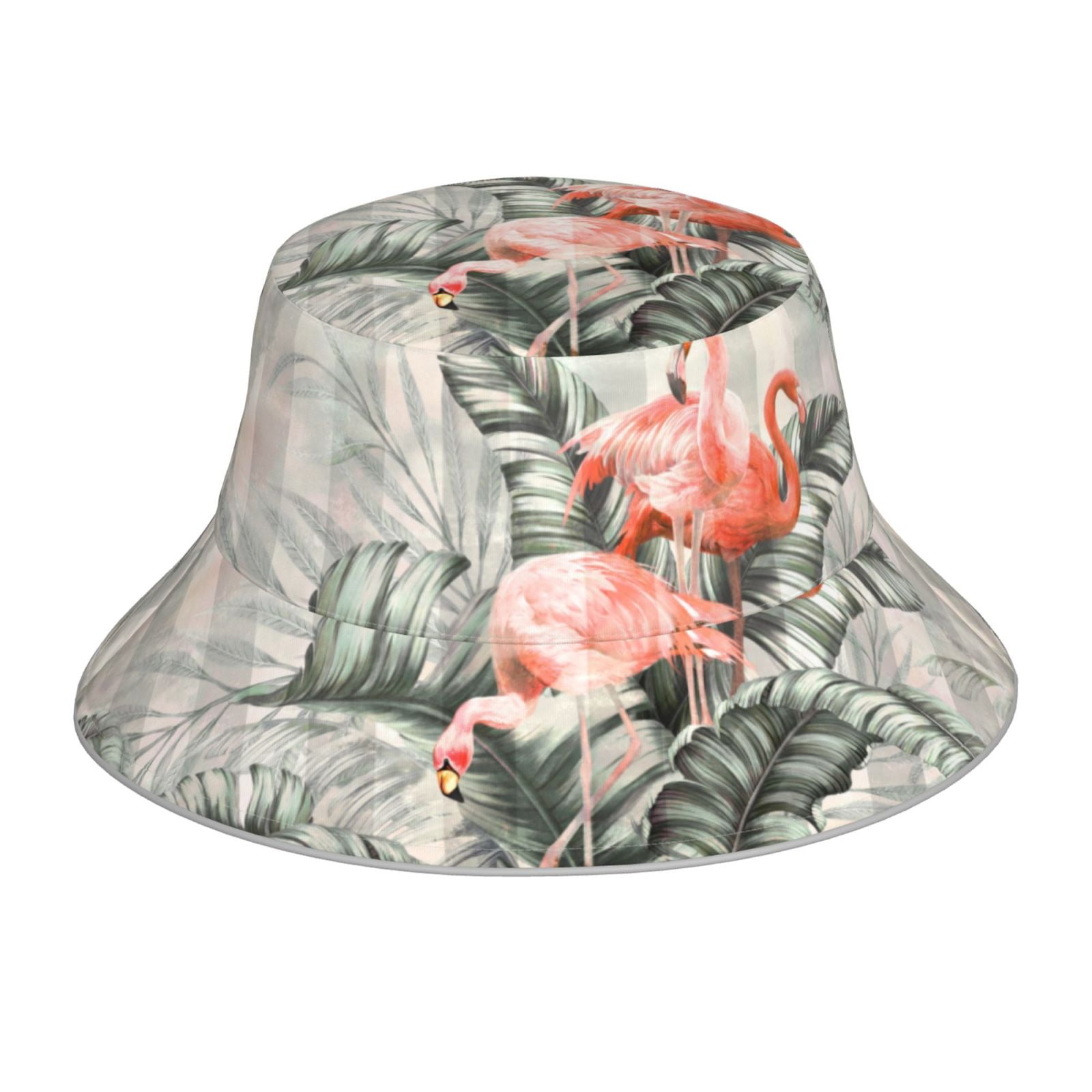 Honeii Tropical With Flamingos for Unisex Bucket Hat Waterproof Rain ...