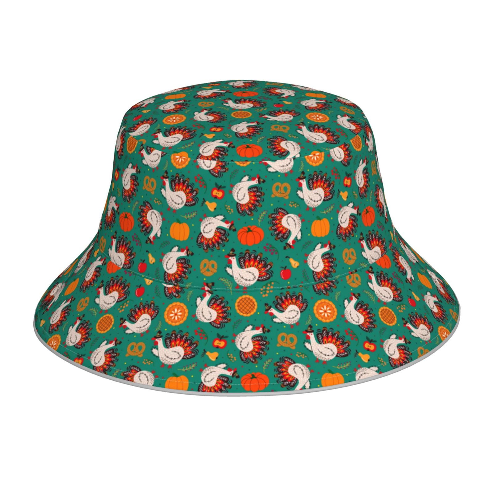 Honeii Turkey And Thanksgiving1 for Unisex Bucket Hat Waterproof Rain ...