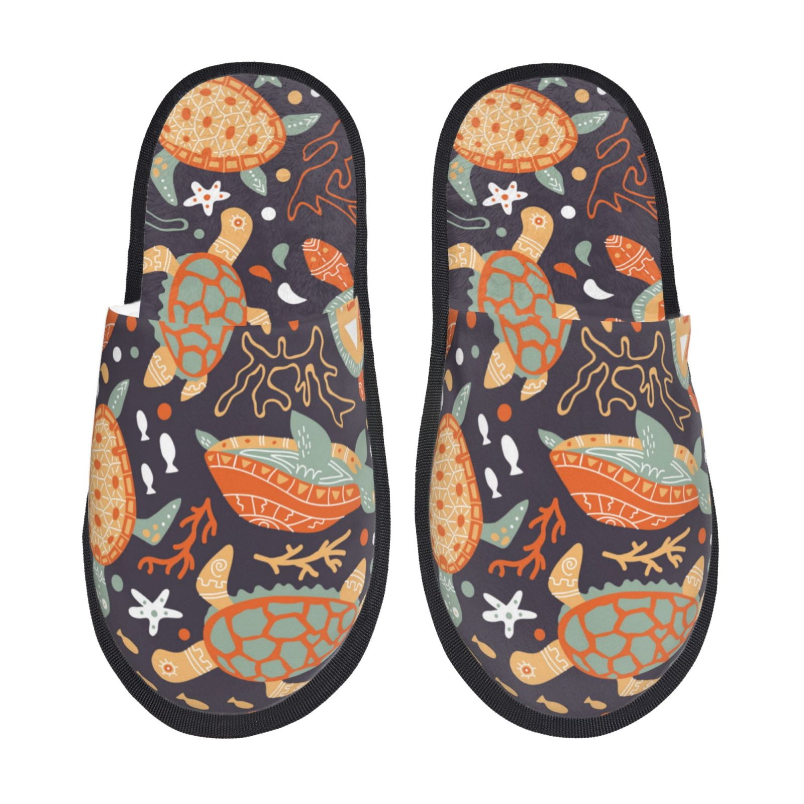 Honeii Turtles and Sea Plants print Slippers Memory Foam House Bedroom ...