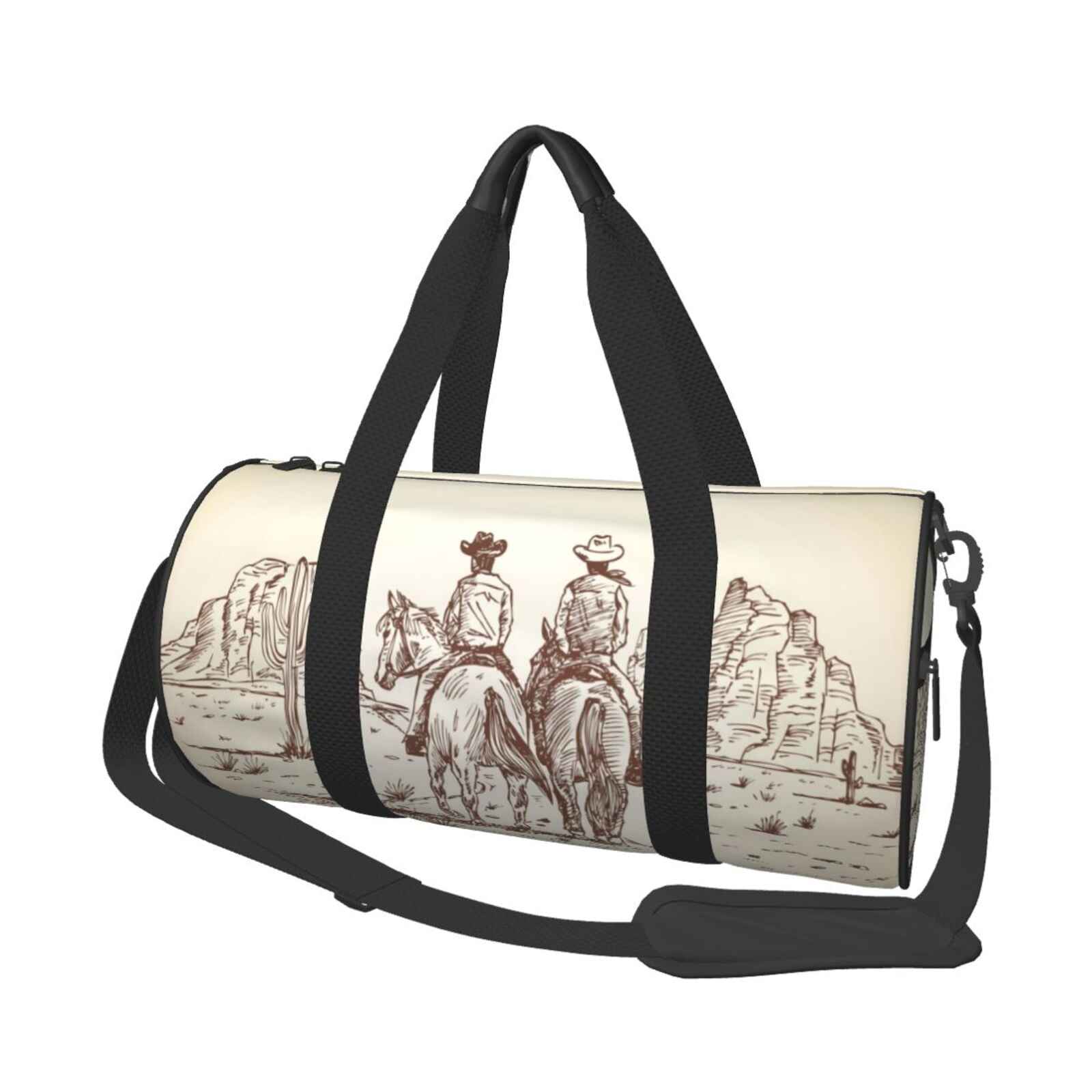 Honeii Two Cowboys Riding Horses In The Desert Print Duffle Bag and ...