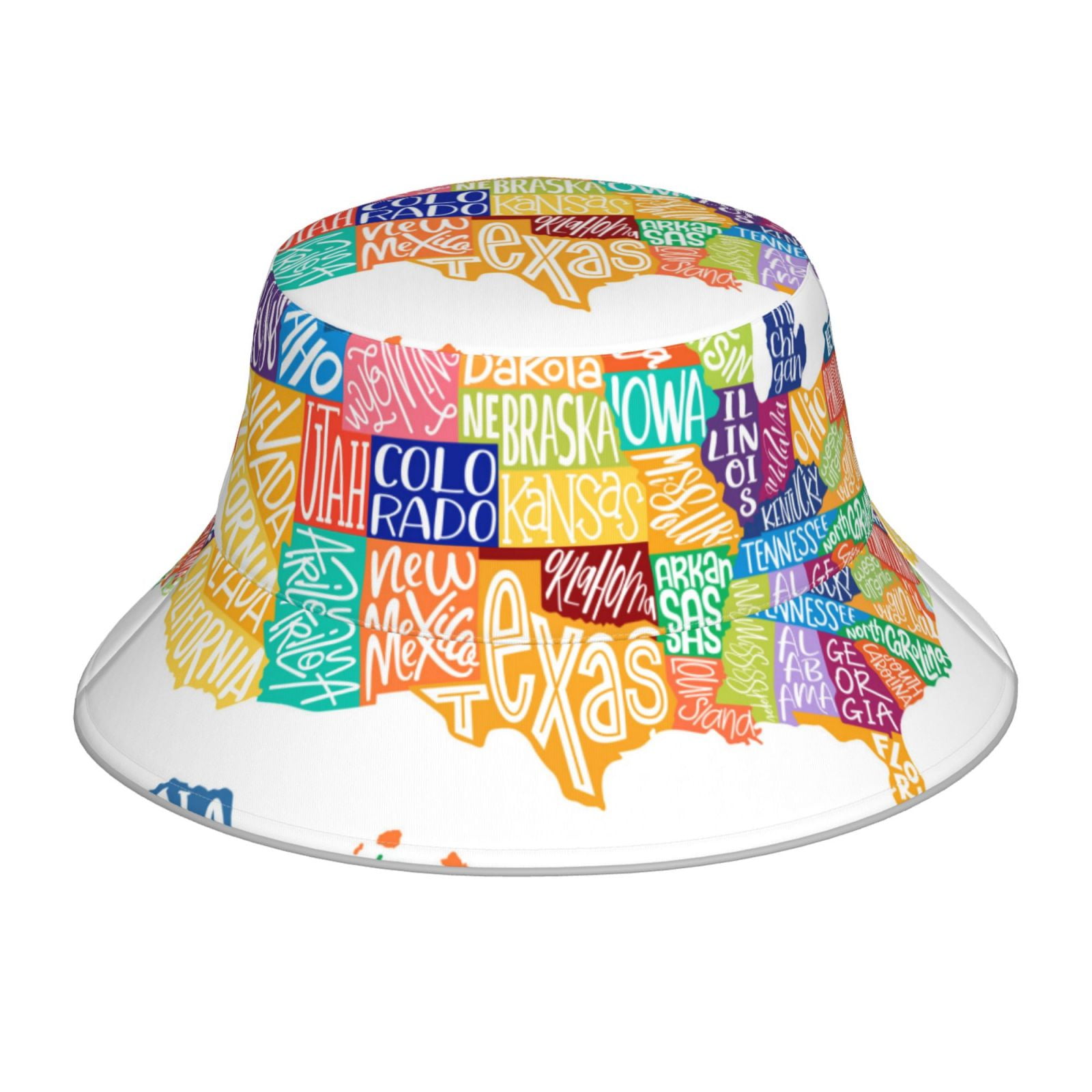 Honeii USA MAP for Unisex Bucket Hat Waterproof Rain Hat Reversible ...
