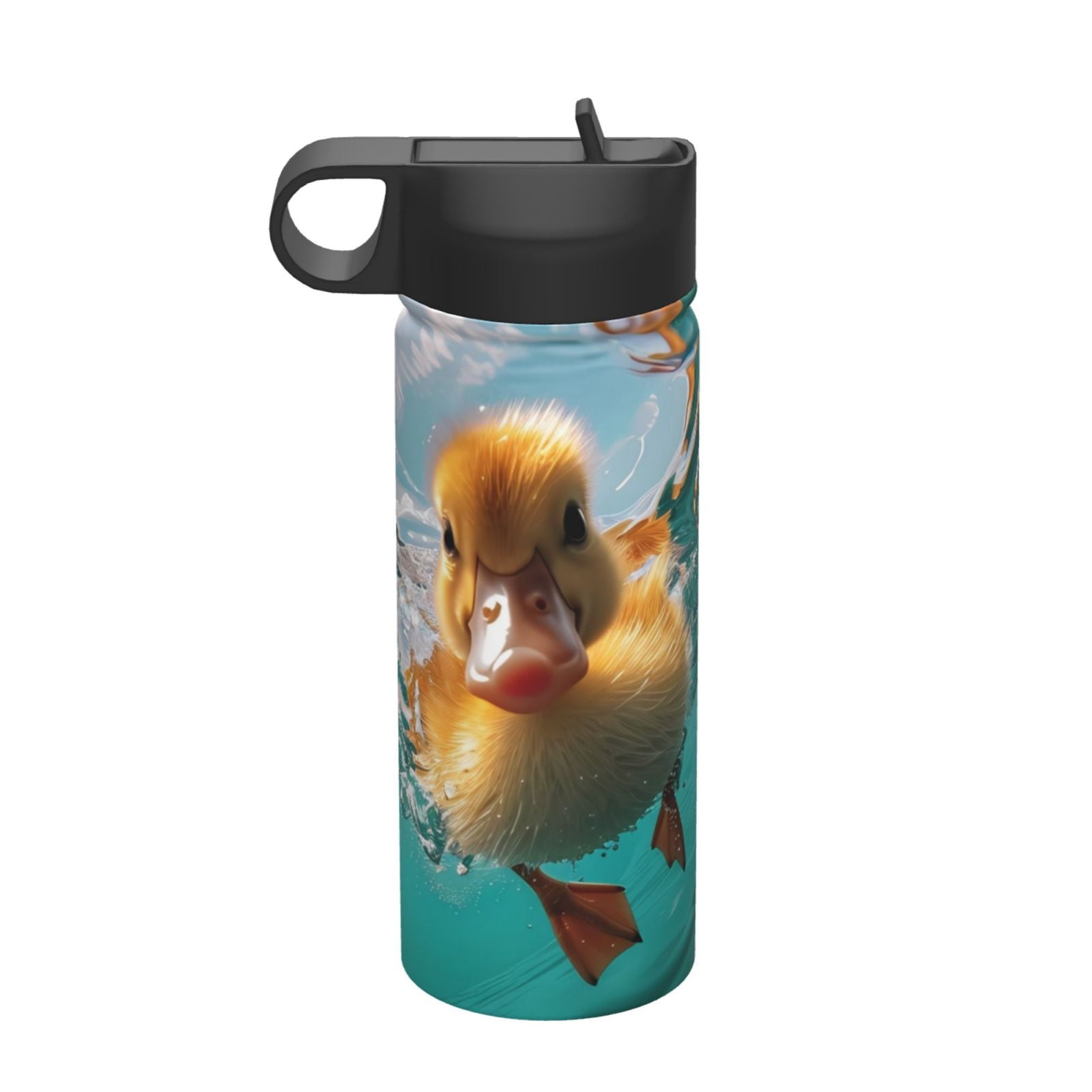 Honeii Underwater Swimming Duck Print 18 oz Insulated Water Bottle with ...