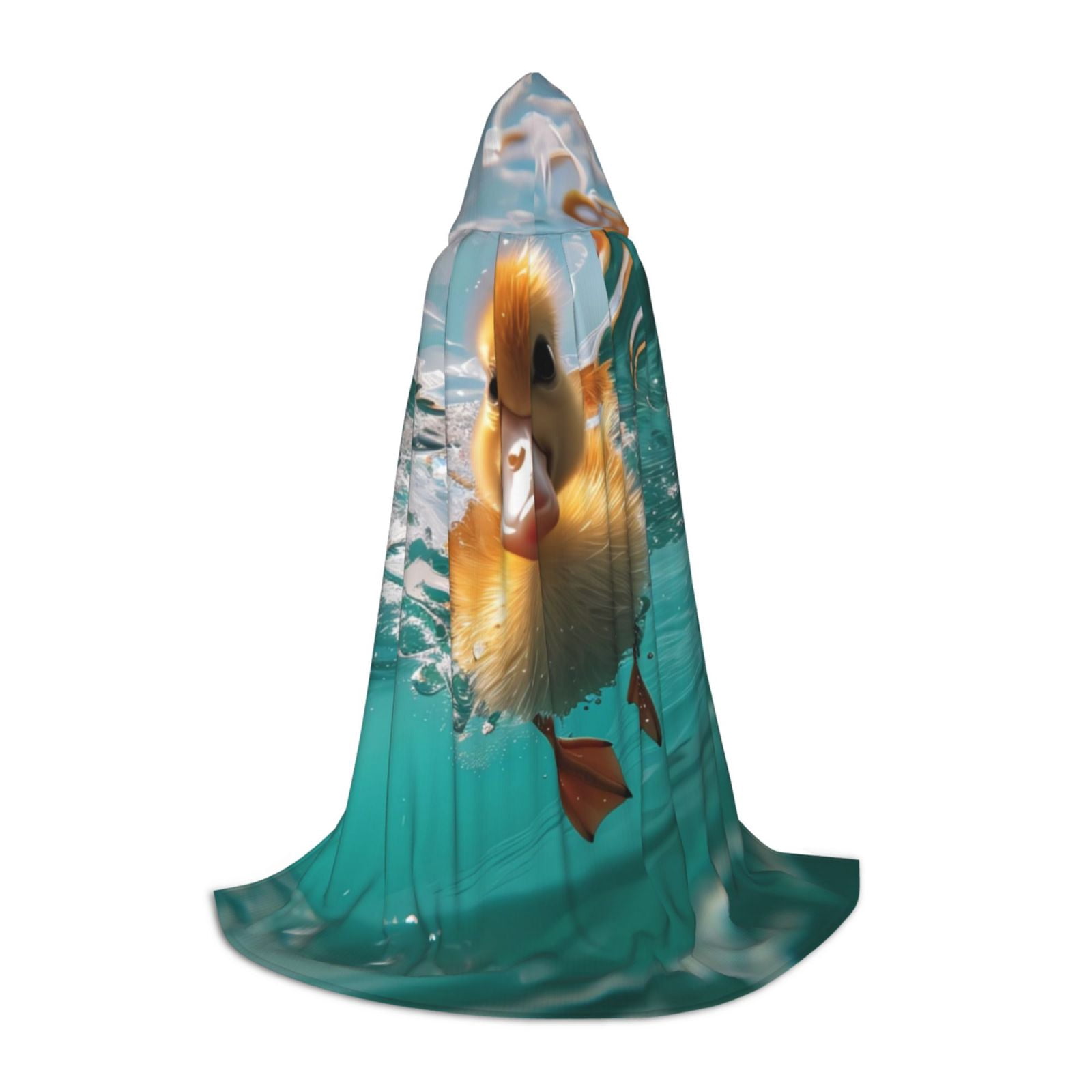 Honeii Underwater Swimming Duck Print Poncho Cape, Cloak Coat, Snuggly ...