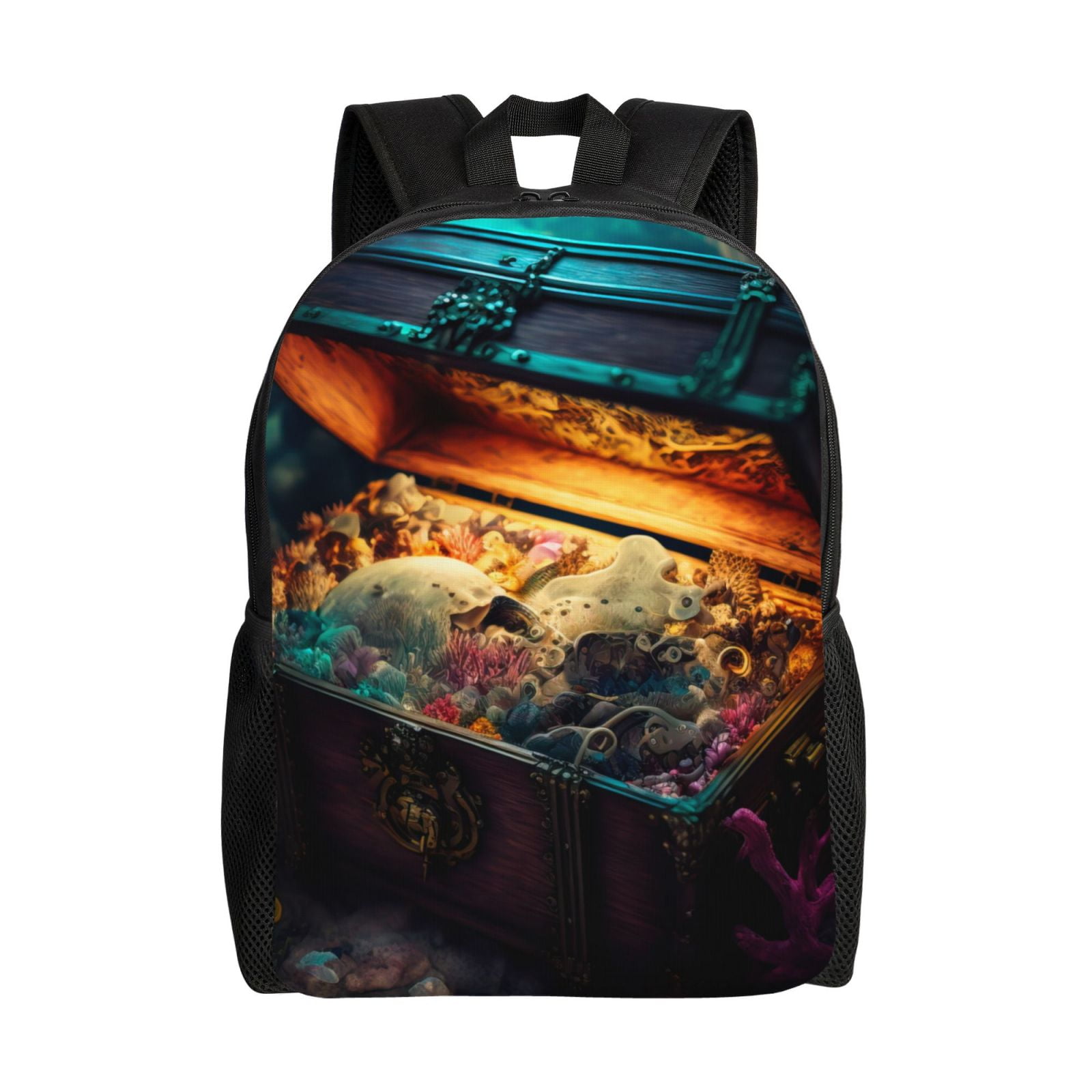 Honeii Underwater Treasure Chest Print Laptop Backpack for Work ...
