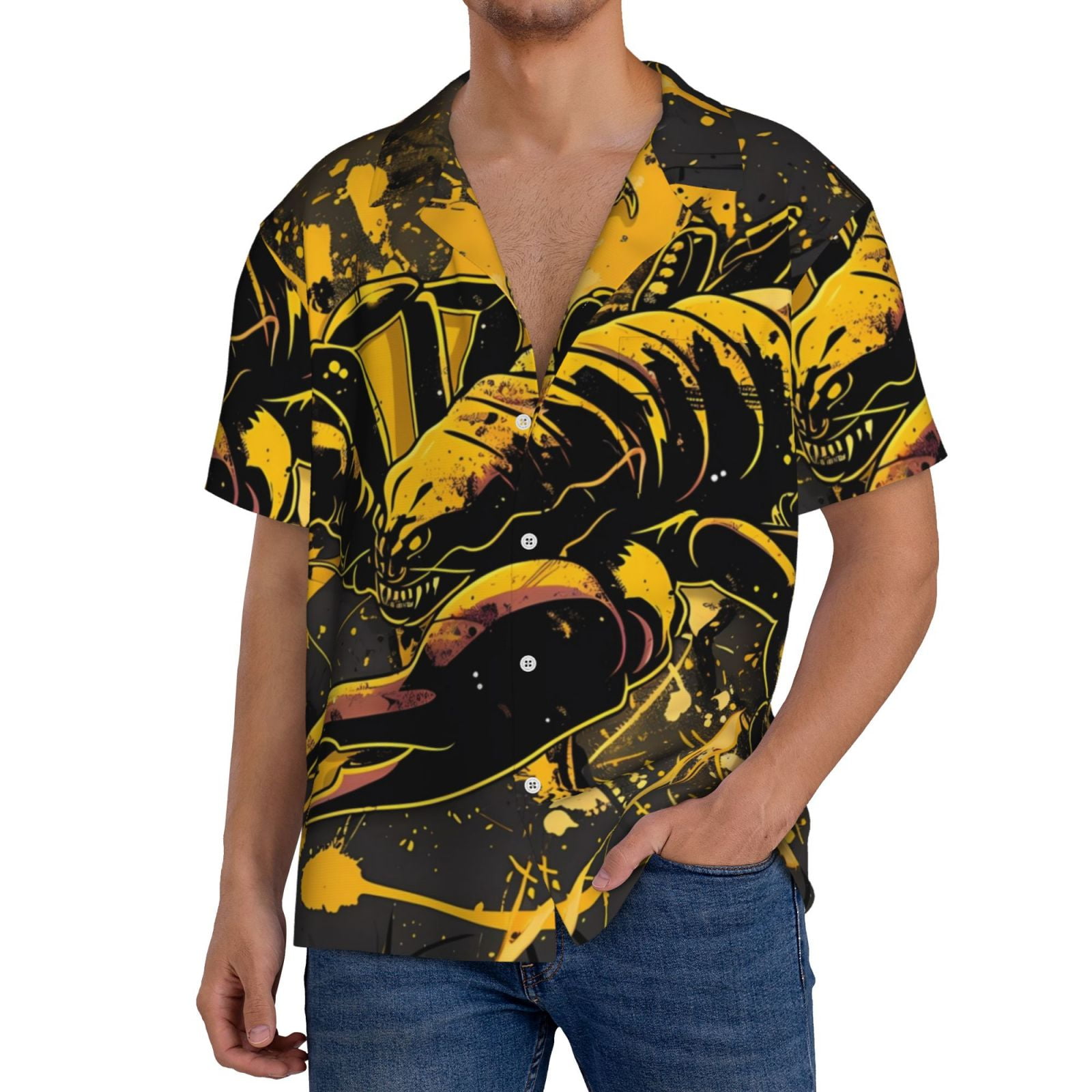 Honeii Urban Graffiti Scorpion Illustration for Men's Short-Sleeved ...
