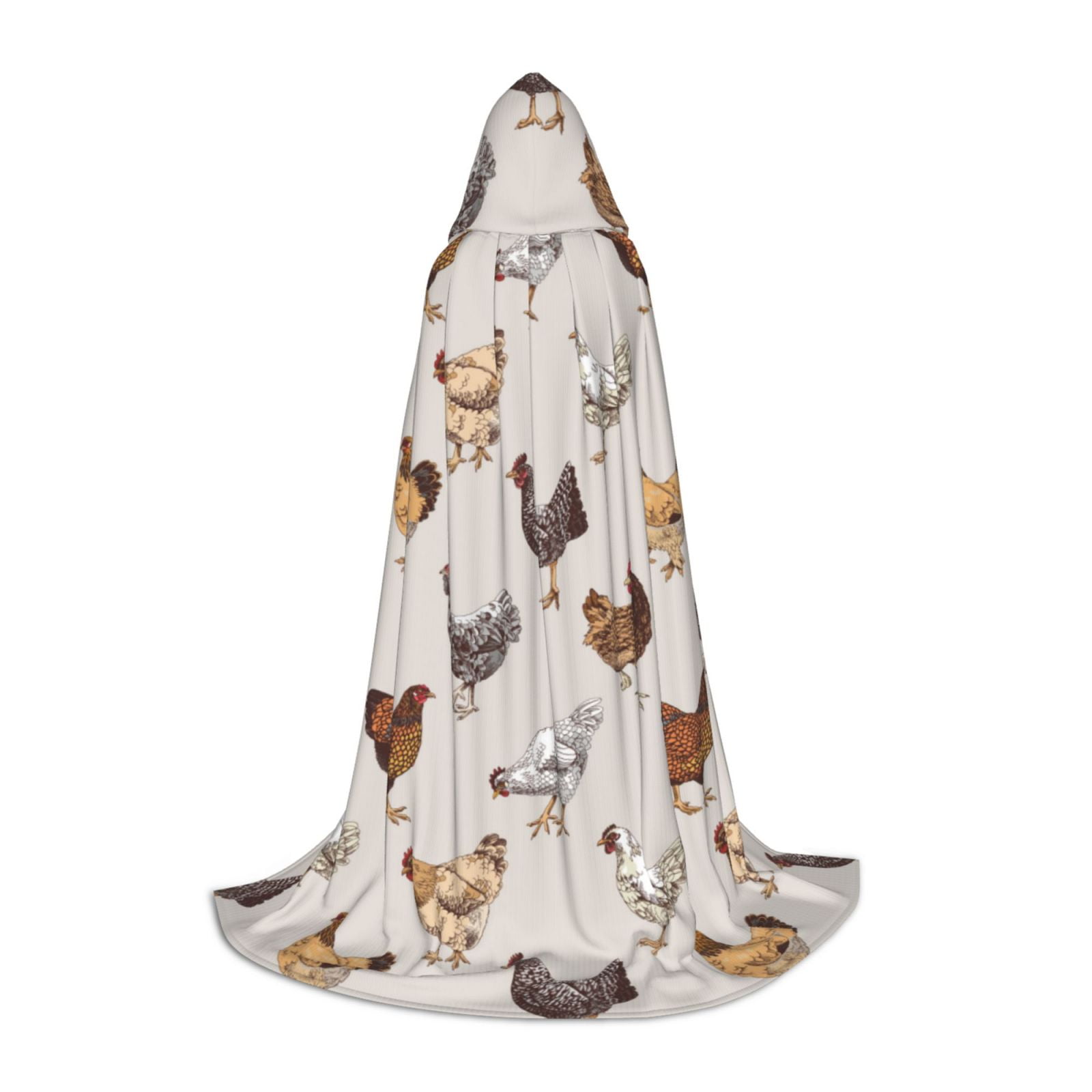 Honeii Various Chicken Print Poncho Cape, Cloak Coat, Snuggly Hooded ...