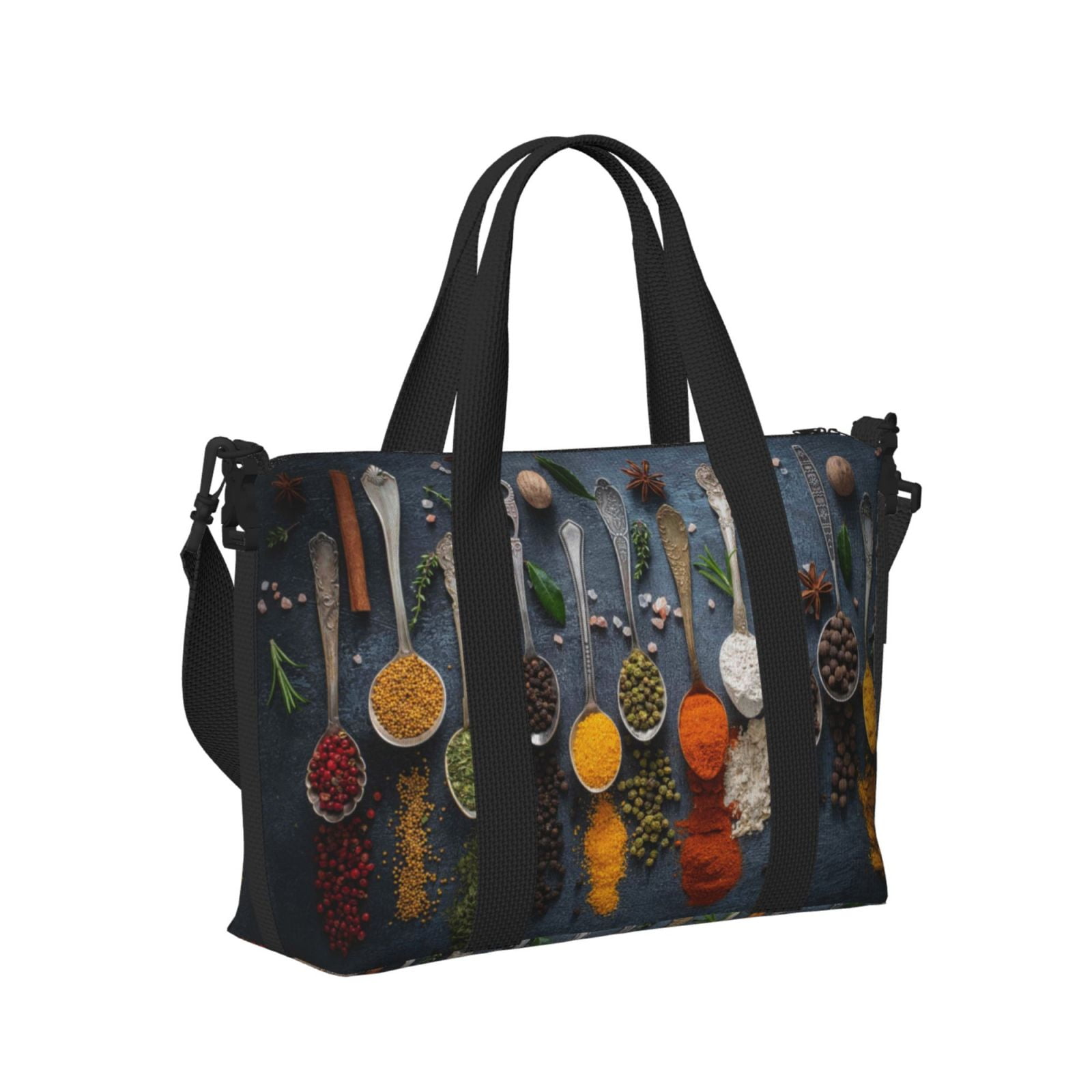 Honeii Various Herbs And Spices In Spoons Print Hand Travel Bag,Travel ...