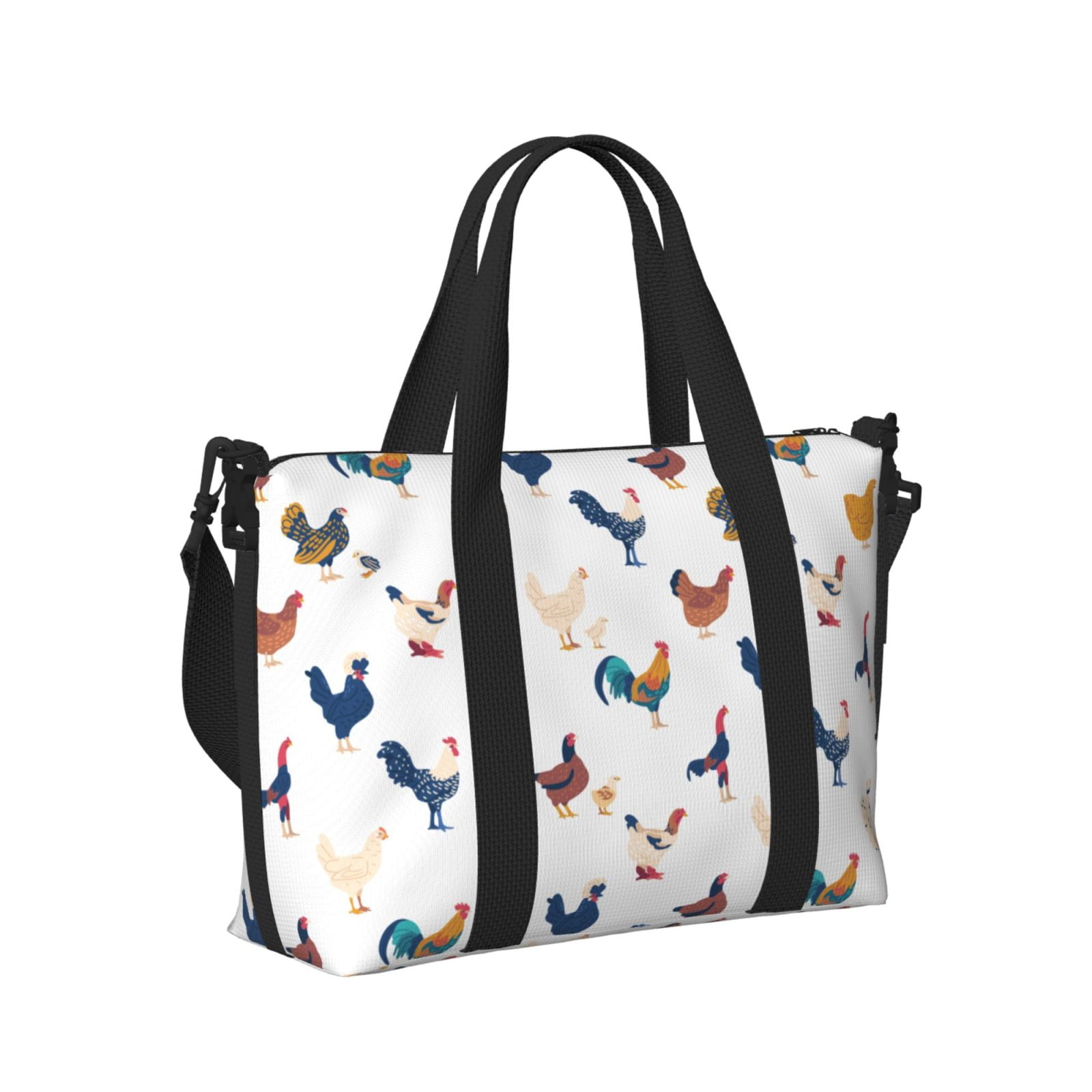 Honeii Various Rooster Print Hand Travel Bag,Travel Duffle Bag ...