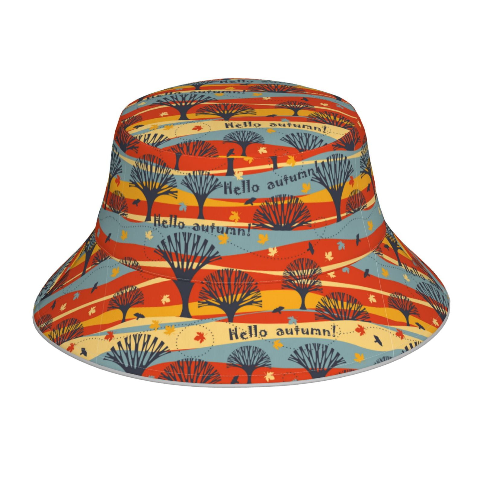 Honeii Vibrant Autumn Forest Hues for Unisex Bucket Hat Waterproof Rain ...