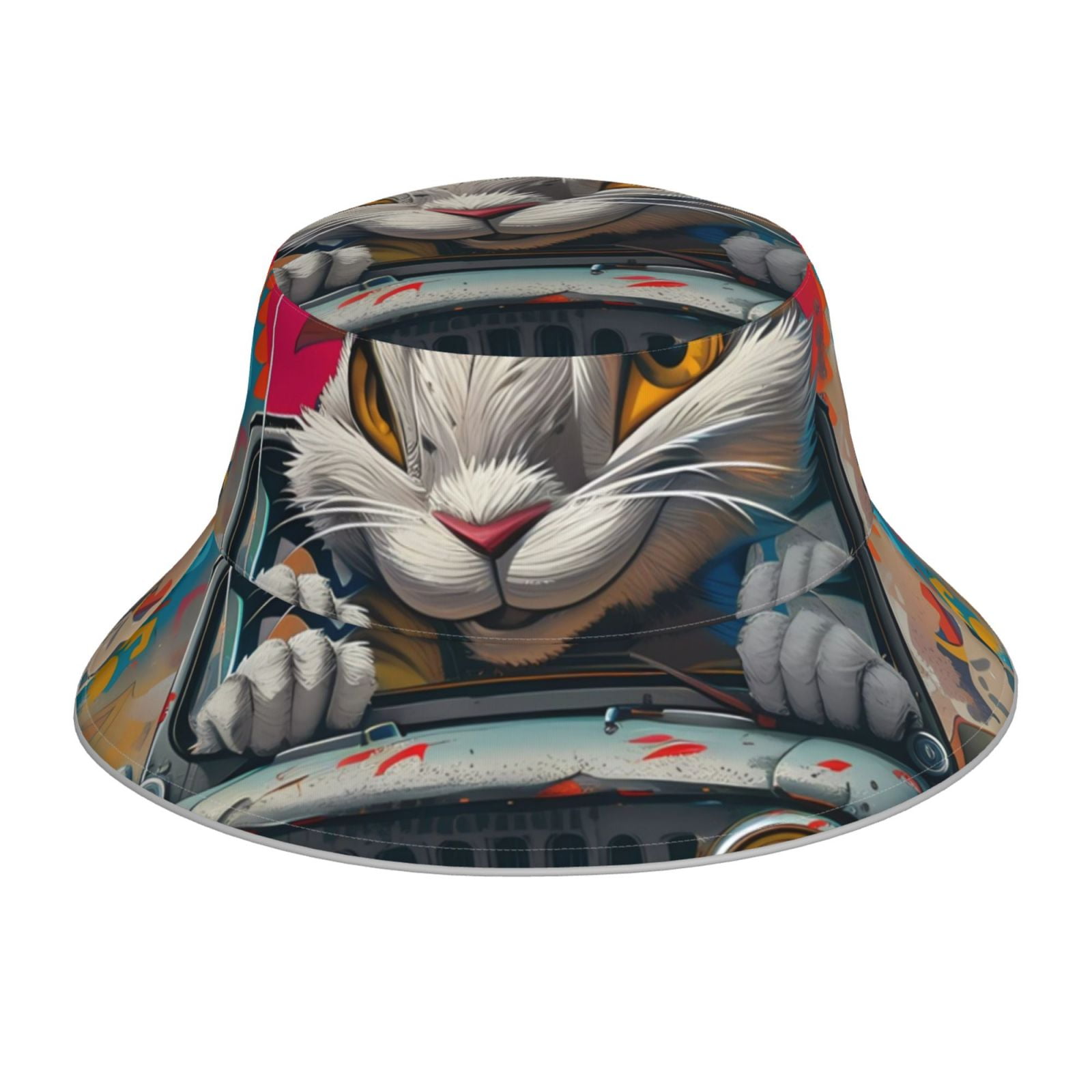 Honeii Vibrant Bunny Ride for Unisex Bucket Hat Waterproof Rain Hat ...