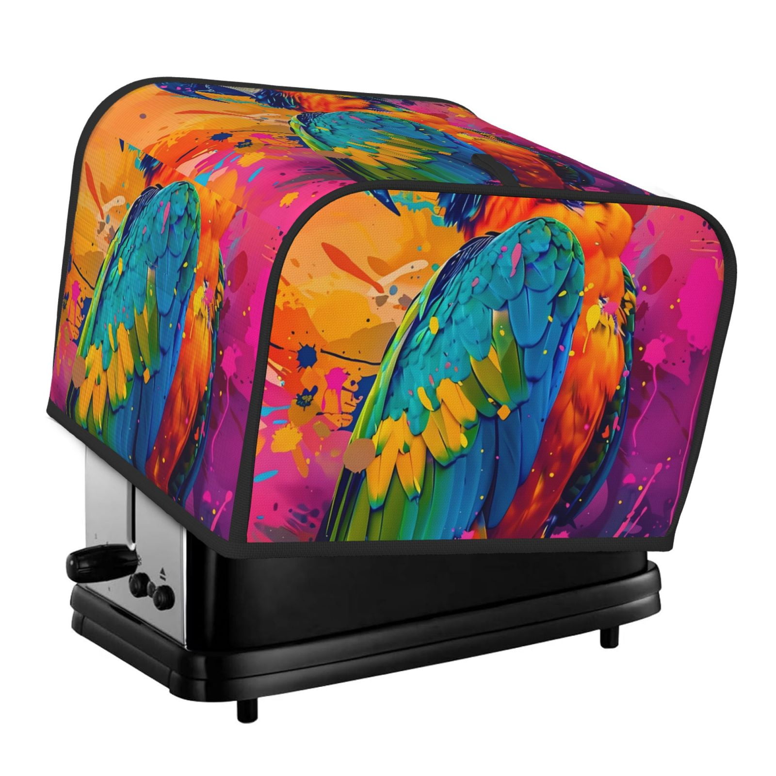 Honeii Vibrant Parrot Splash Art Print 4 slice Toaster Cover, Two Slice ...
