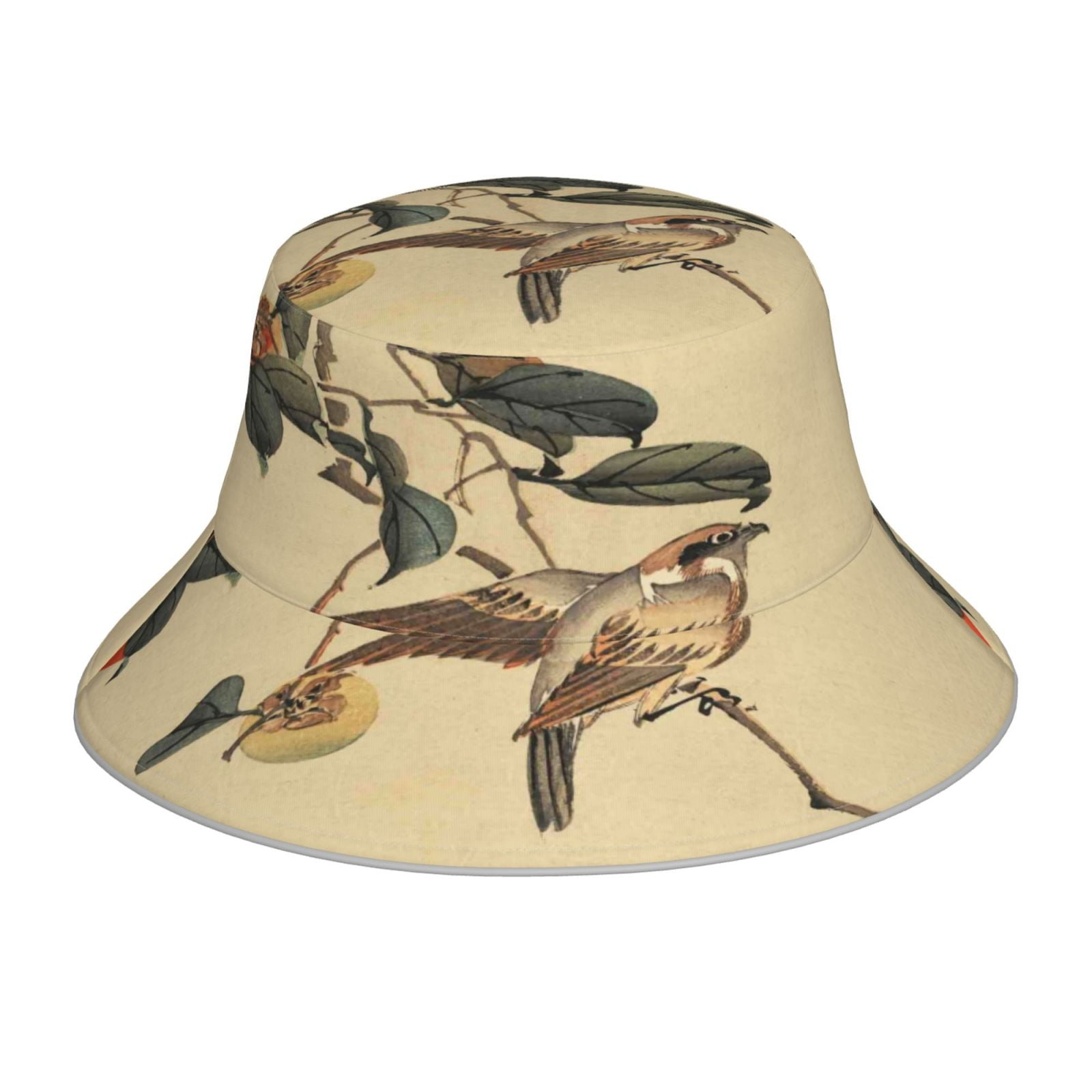 Honeii Vintage Bird for Unisex Bucket Hat Waterproof Rain Hat ...