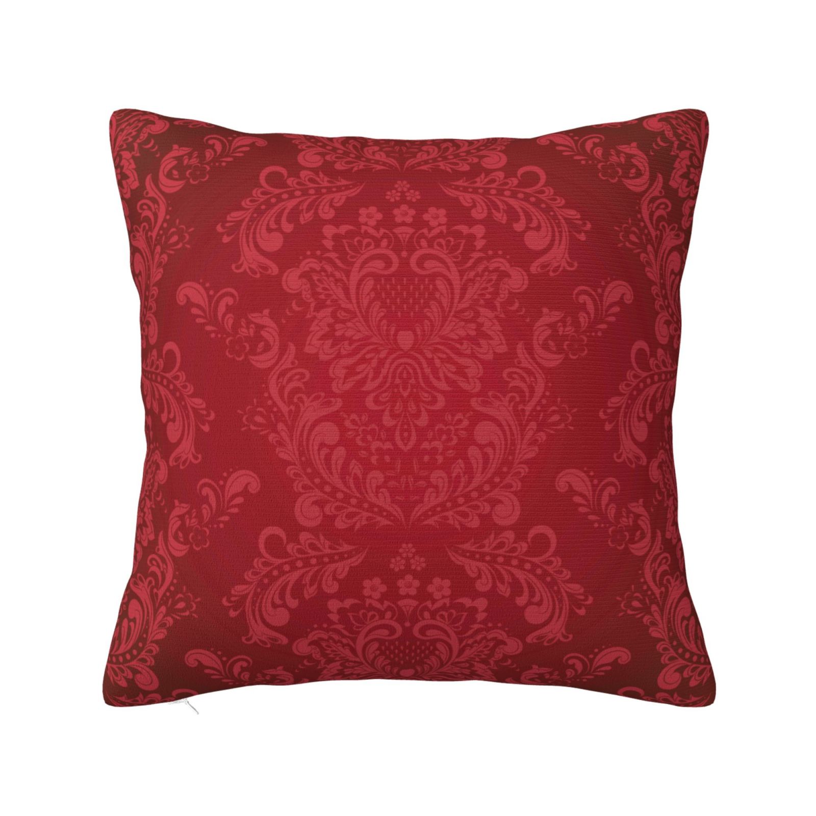 Honeii Vintage Burgundy Print Throw Pillow, Square Decorative Pillow ...