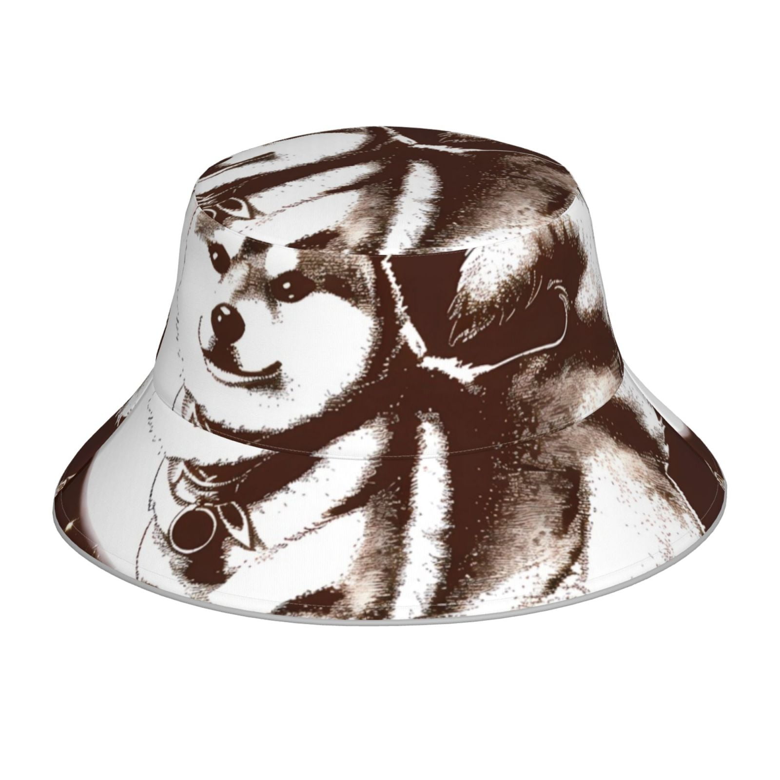 Honeii Vintage Husky Dog for Unisex Bucket Hat Waterproof Rain Hat ...
