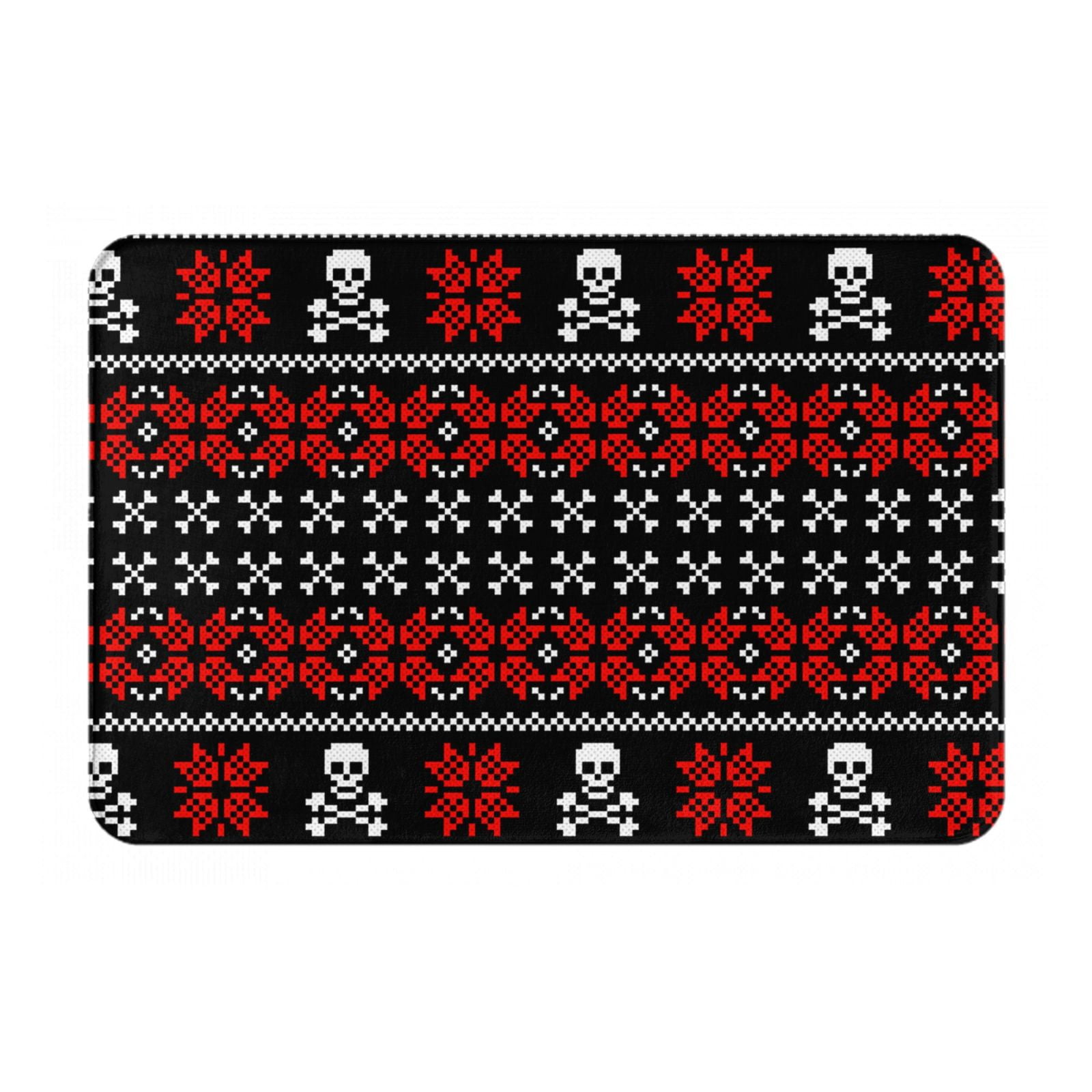 Honeii Vintage Maple Leaf with Skull Pattern Pattern Door Mat, Welcome ...