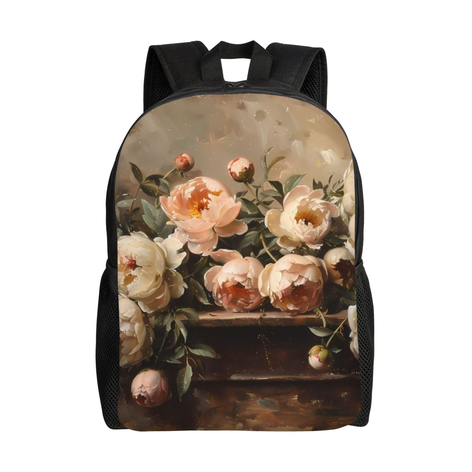 Honeii Vintage Peonies Rustic Charm Print Laptop Backpack for Work ...