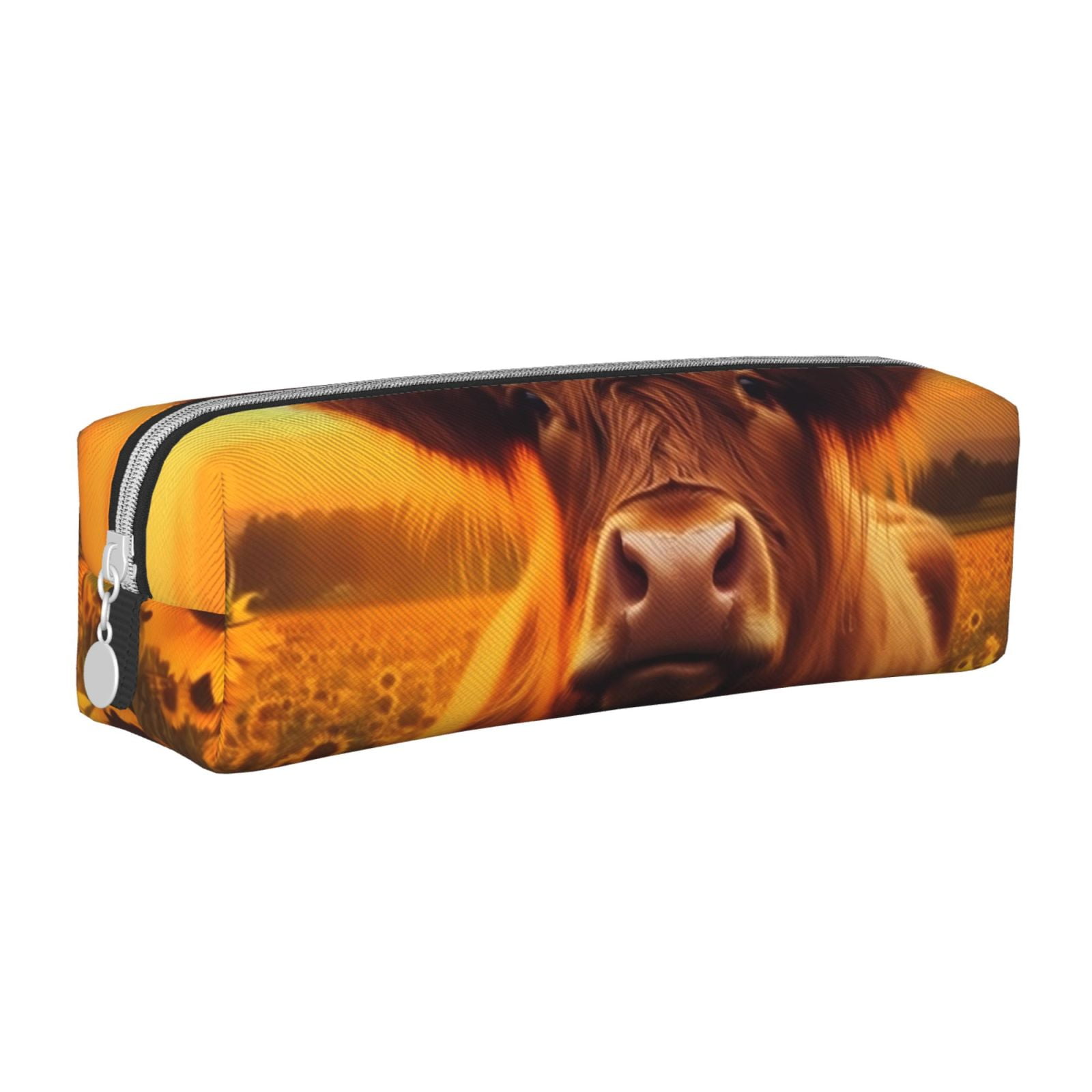 Honeii Vintage Sunflower Cow A Pattern Pencil Case, Pencil Pouch ...