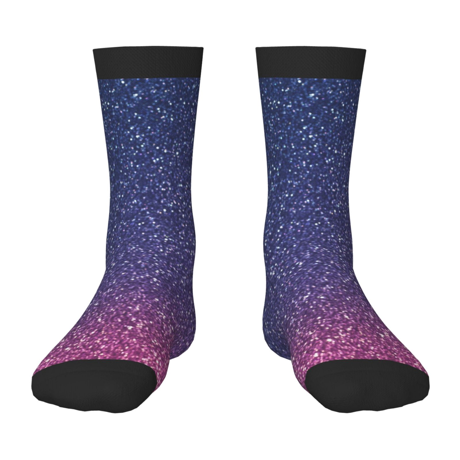Honeii Violet Glitter Print Children's Colorful Socks,Unisex Kids and ...