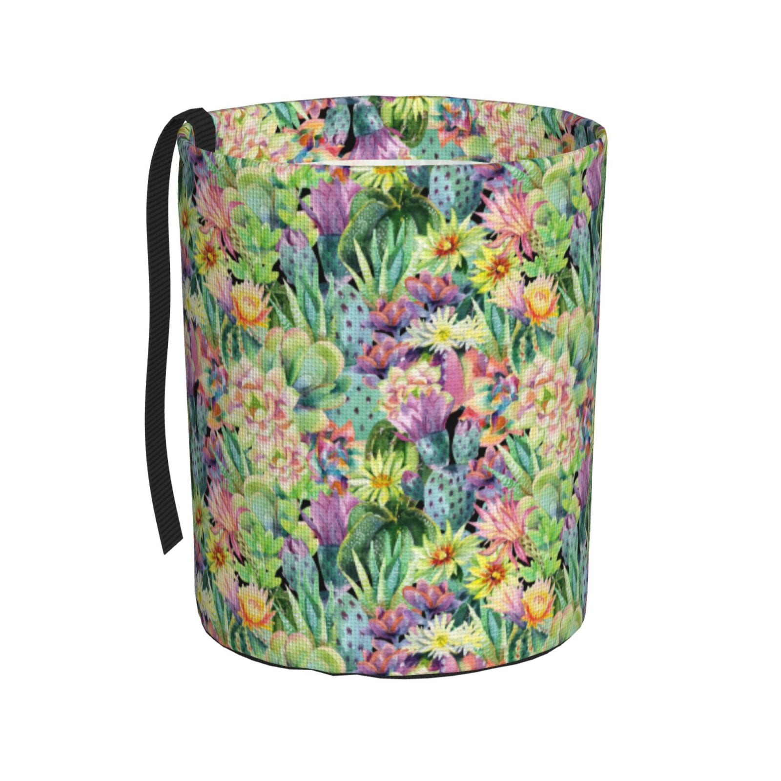 Honeii Watercolor Blooming Cactus Print Waterproof Car Trash Can ...