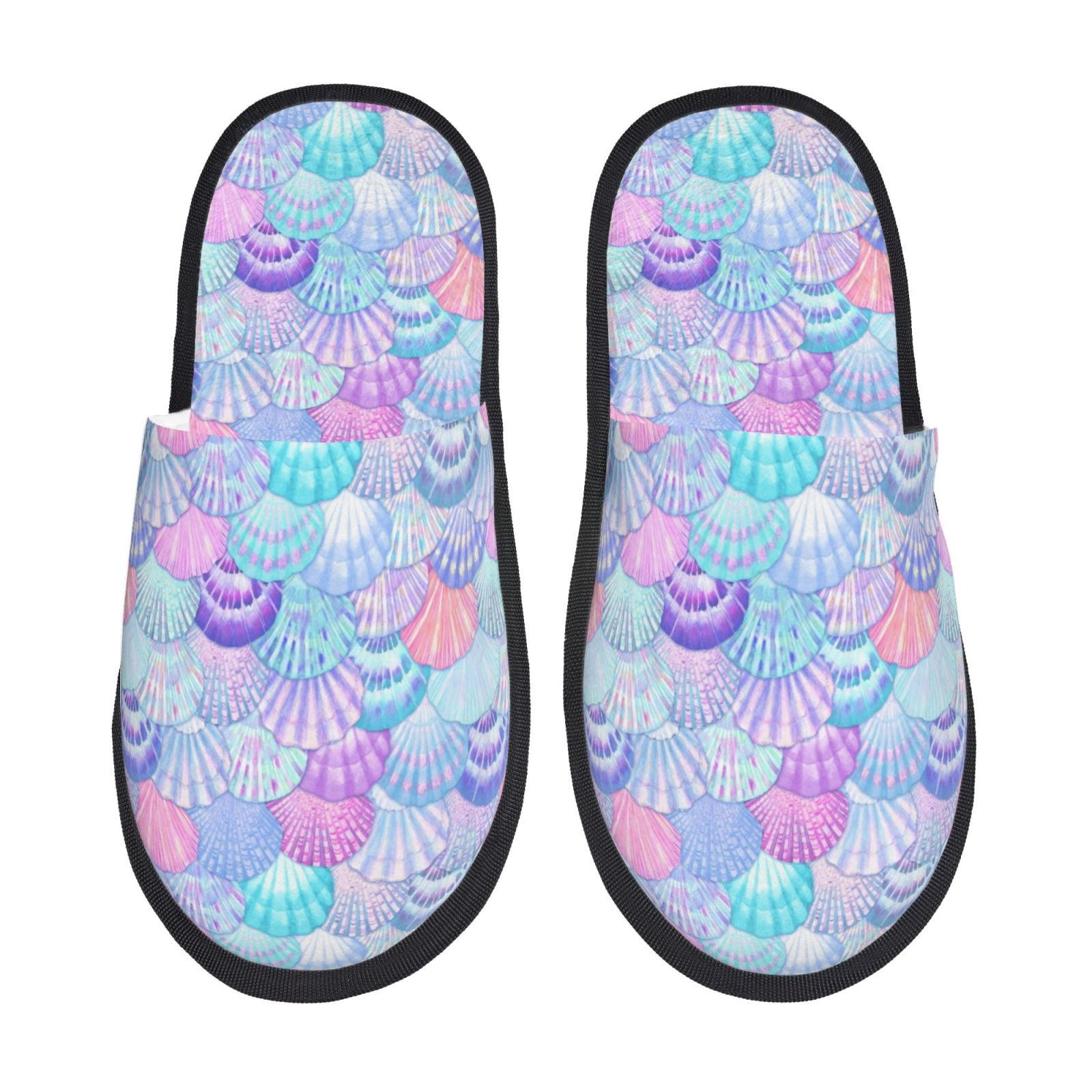 Honeii Watercolor Sea Shells 1 print Slippers Memory Foam House Bedroom ...