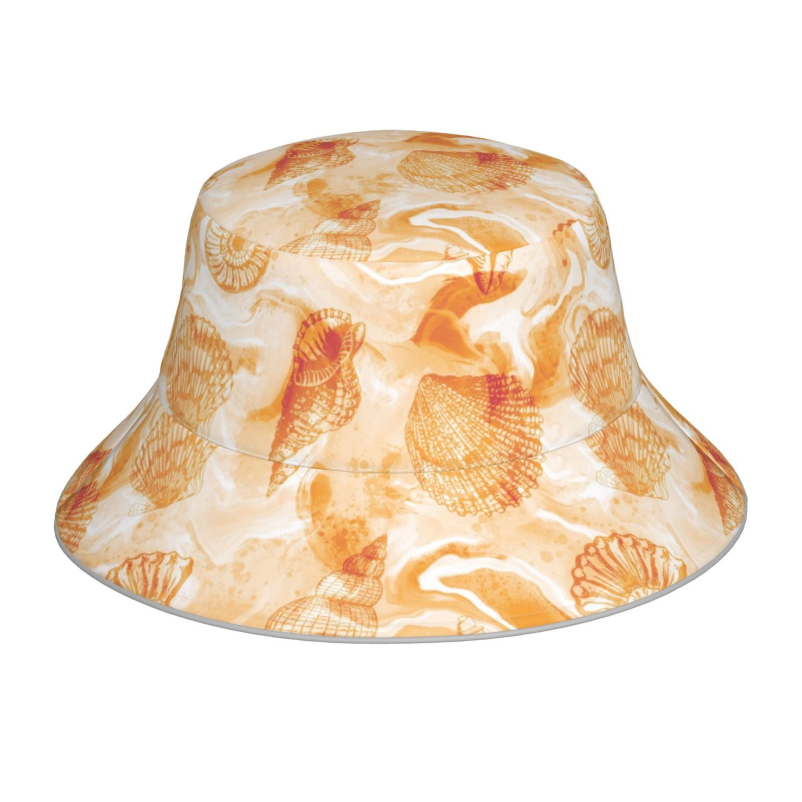 Honeii Watercolor Sea Shells for Unisex Bucket Hat Waterproof Rain Hat Reversible Shiny Rave ...
