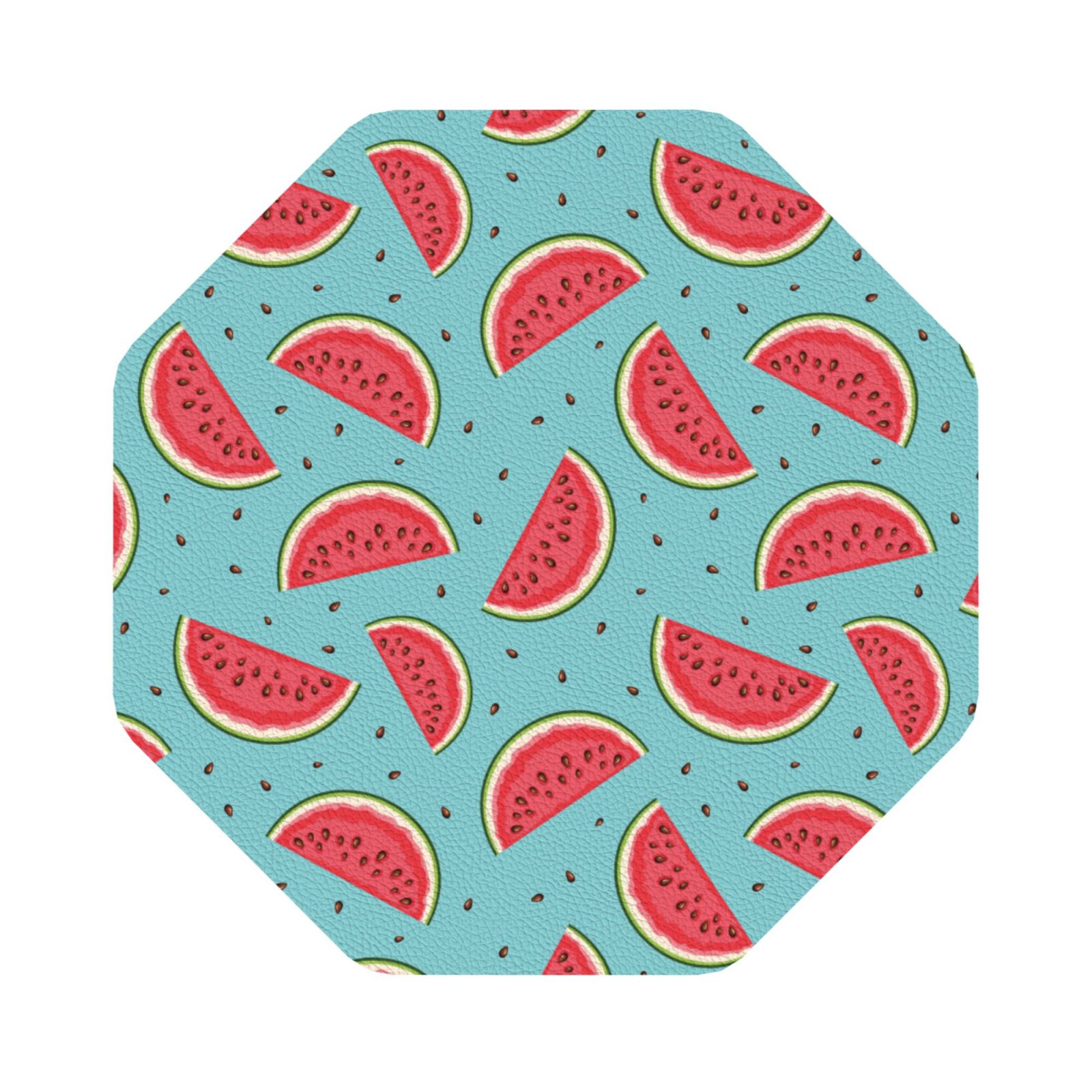Honeii Watermelon Print Leather Coaster Set of 6, Ideal for ...
