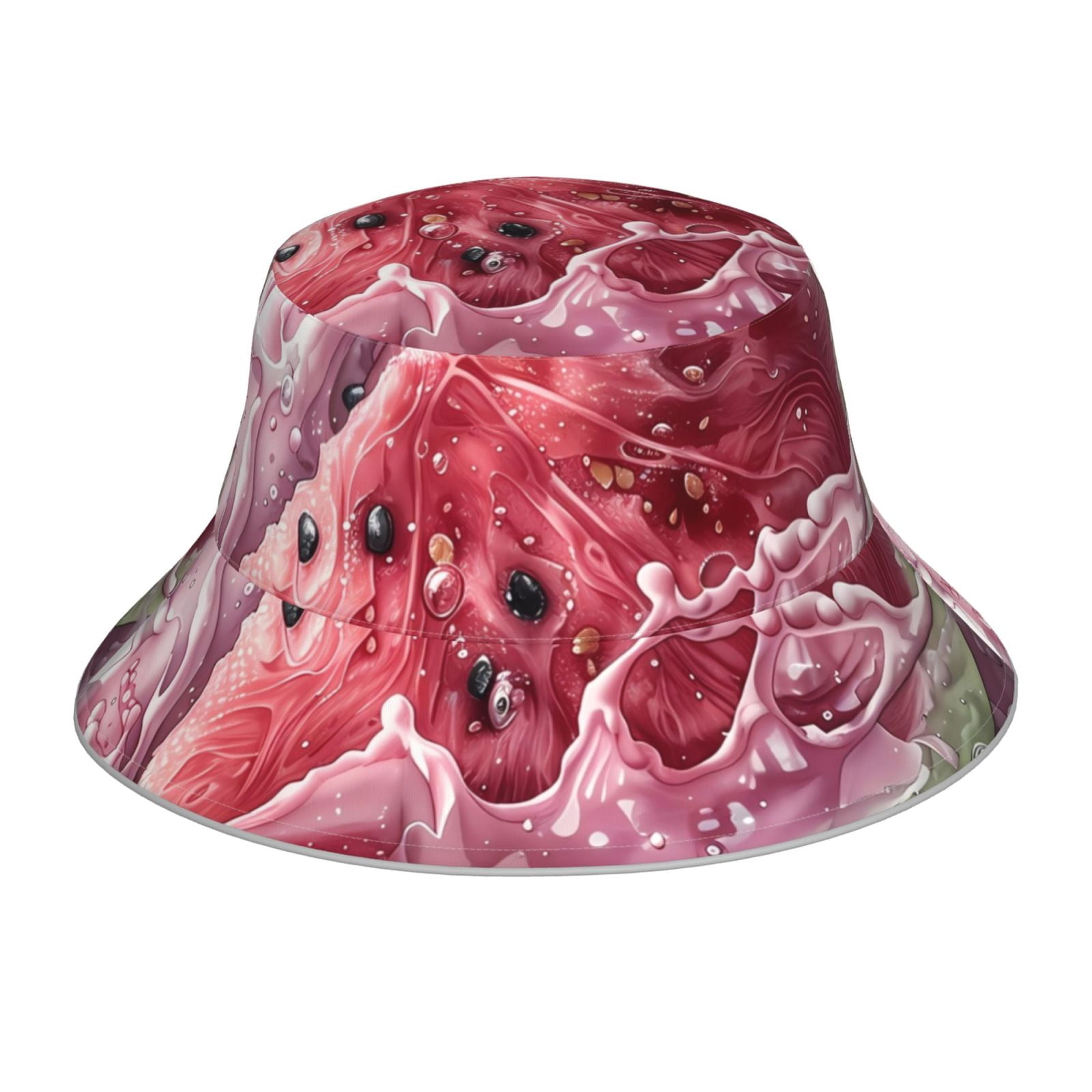 Honeii Watermelon Splash Realism Art for Unisex Bucket Hat Waterproof ...