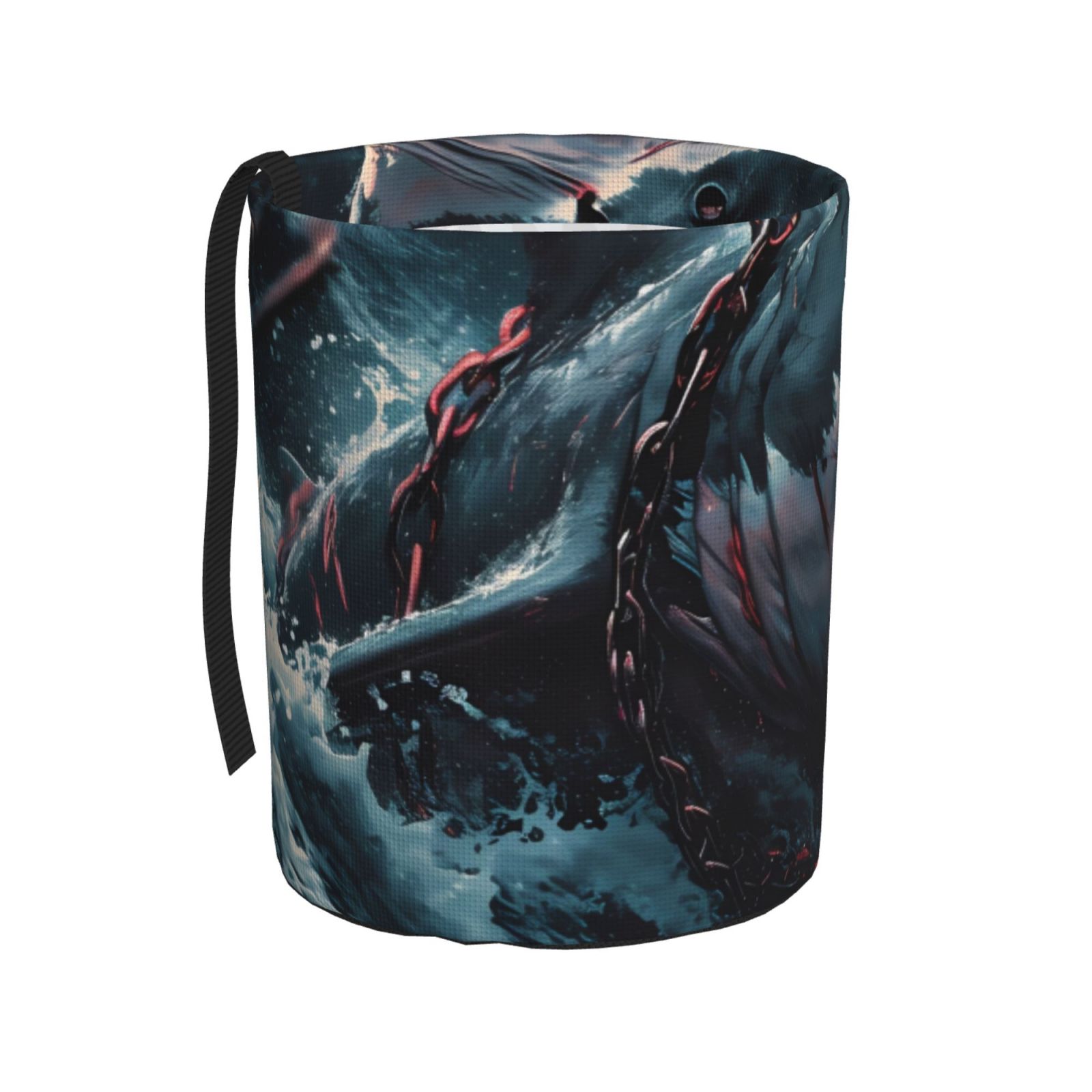Honeii Wave Chain Shark Print Waterproof Car Trash Can,Waterproof ...