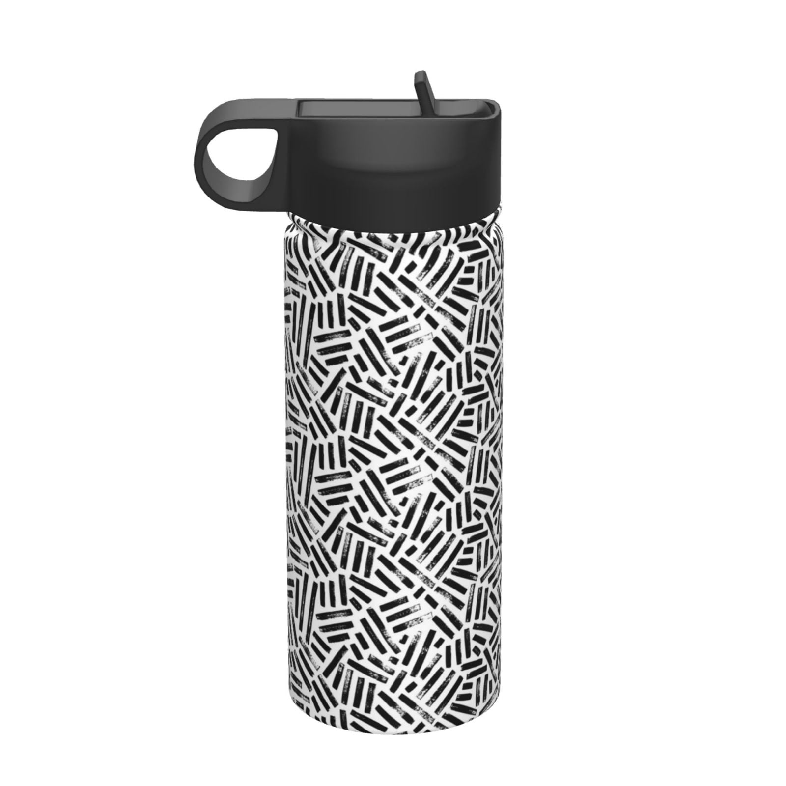 Honeii Weave Geometric Print 18 oz Insulated Water Bottle with Straw ...