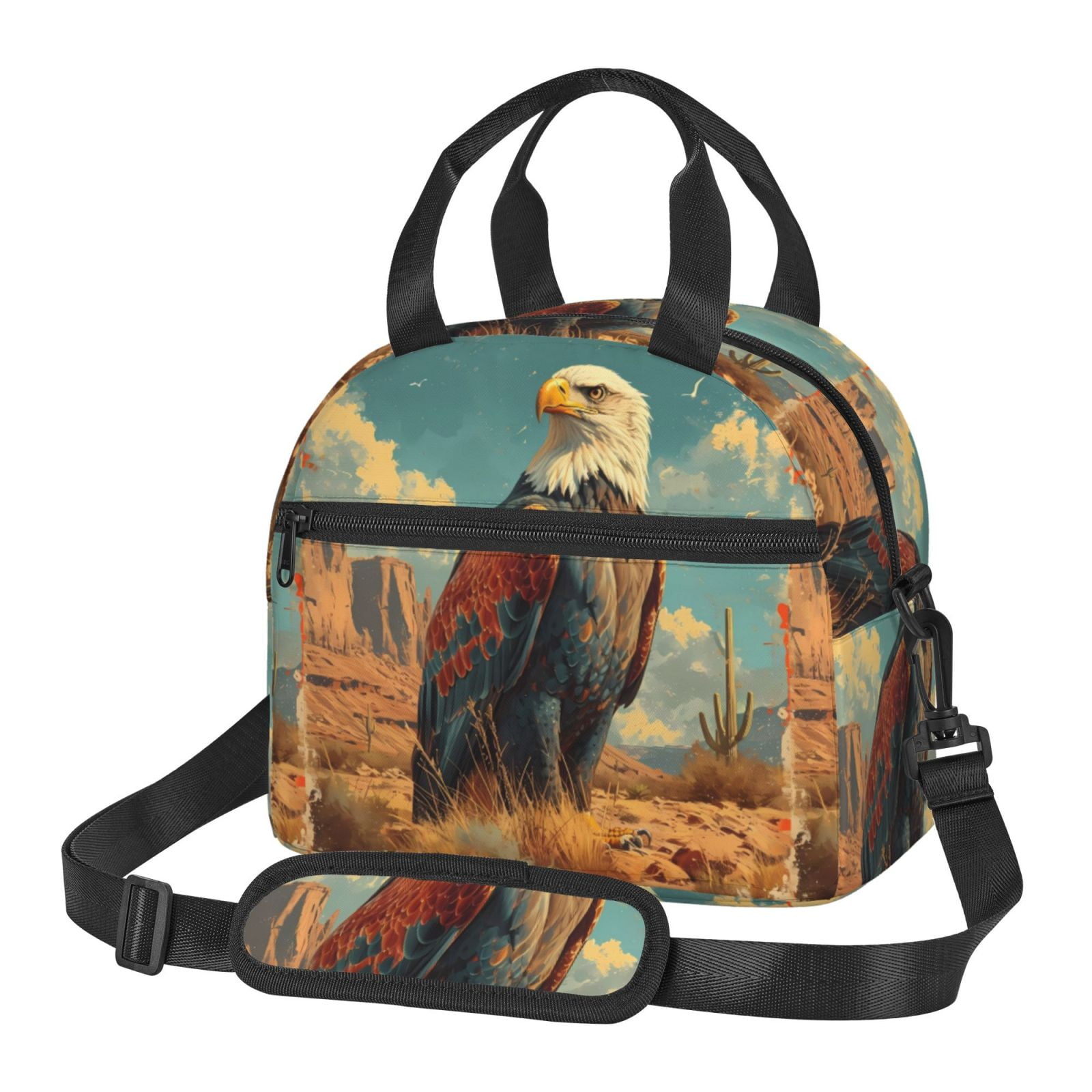 Honeii Western Desert Cactus Bald Eagle for Insulated Lunch Box, Lunch ...