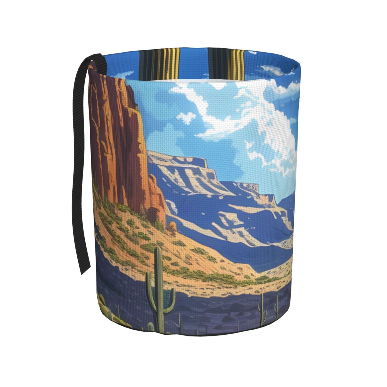 Honeii Western Desert Cactus Print Waterproof Car Trash Can,Waterproof ...