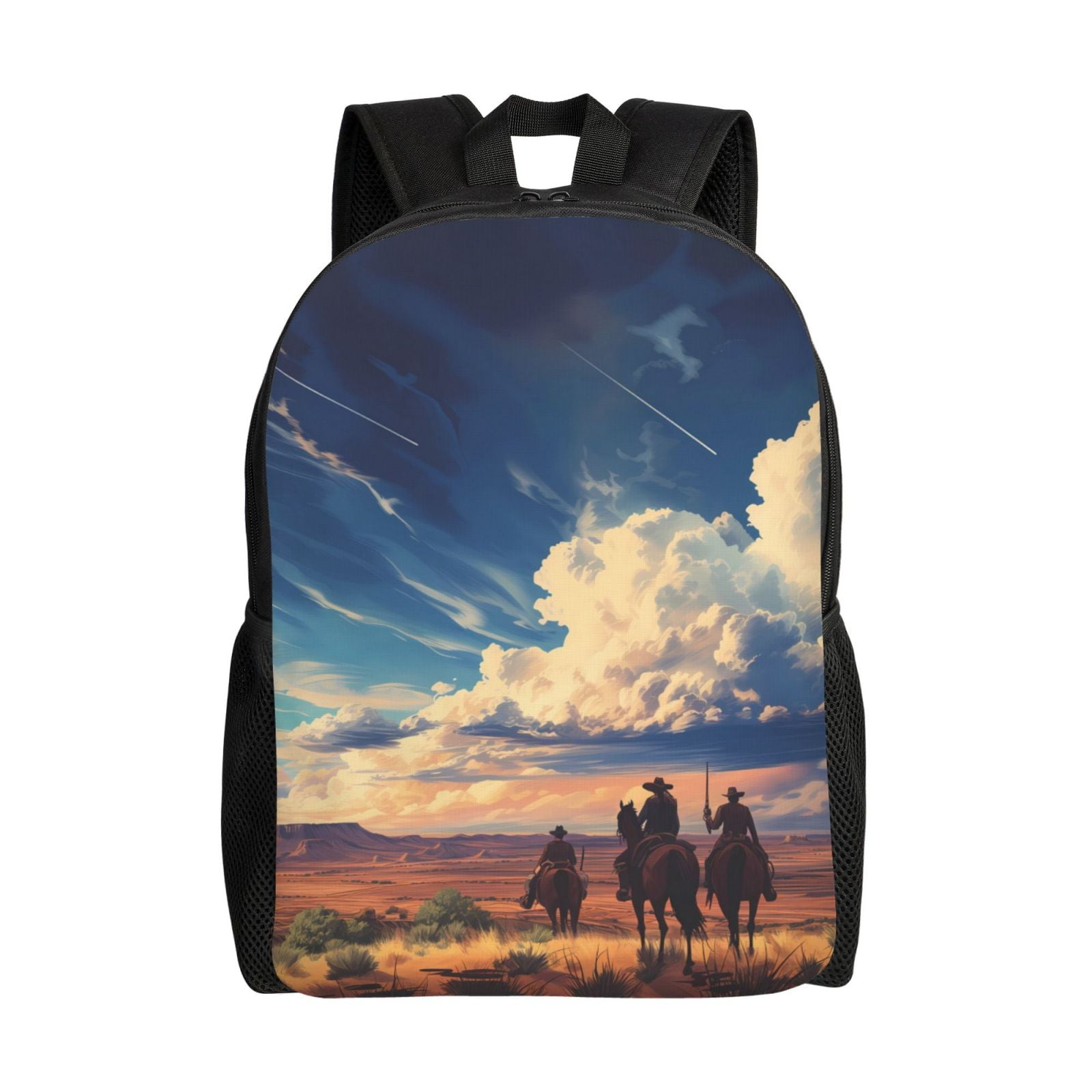 Honeii Western Desert Cloud Cowboy Print Laptop Backpack for Work ...