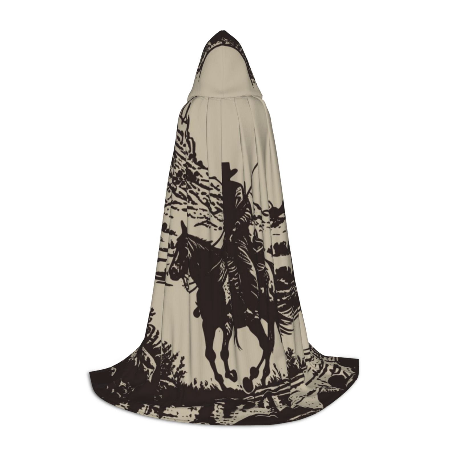 Honeii Western Desert Cowboy Print Poncho Cape, Cloak Coat, Snuggly ...