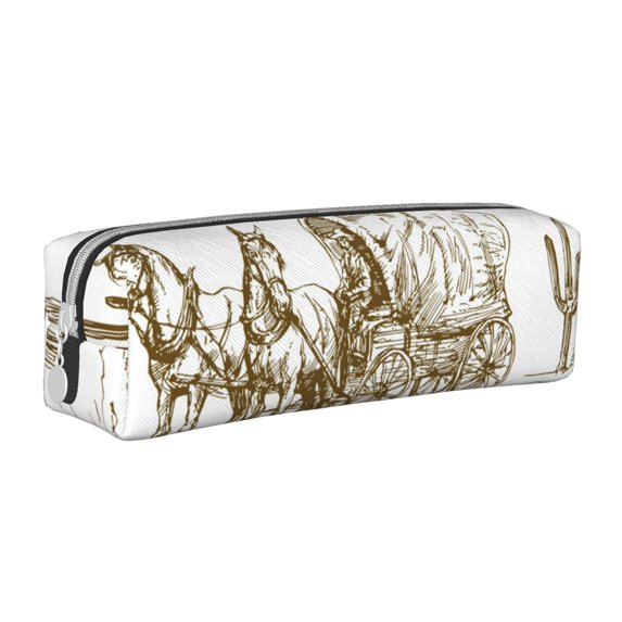 Honeii Western Scenery With Old Wagon Pattern Pencil Case, Pencil Pouch ...