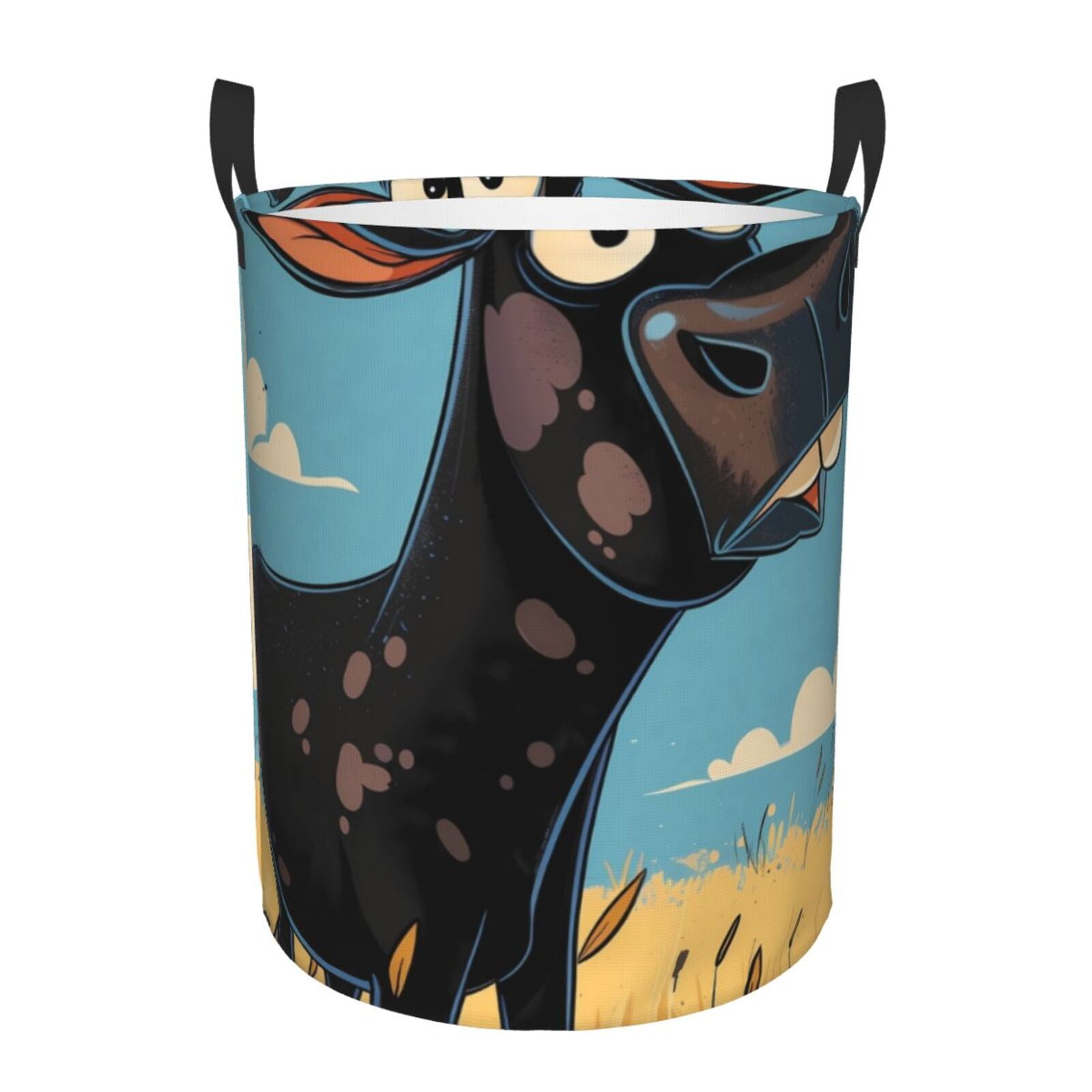 Honeii Whimsical Cartoon Cow Print Laundry Hamper Basket,Baby Nursery ...