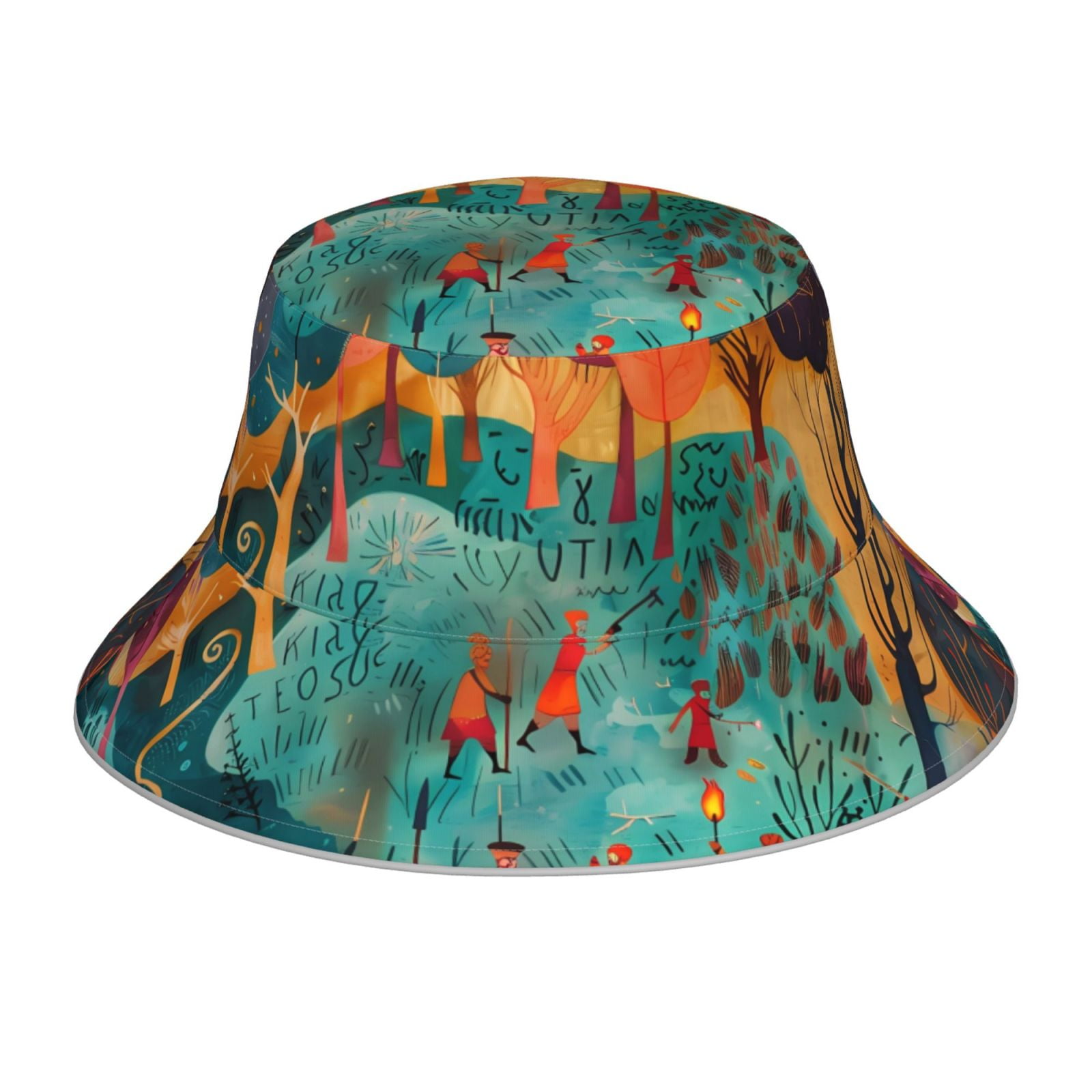 Honeii Whimsical Forest Scene for Unisex Bucket Hat Waterproof Rain Hat ...